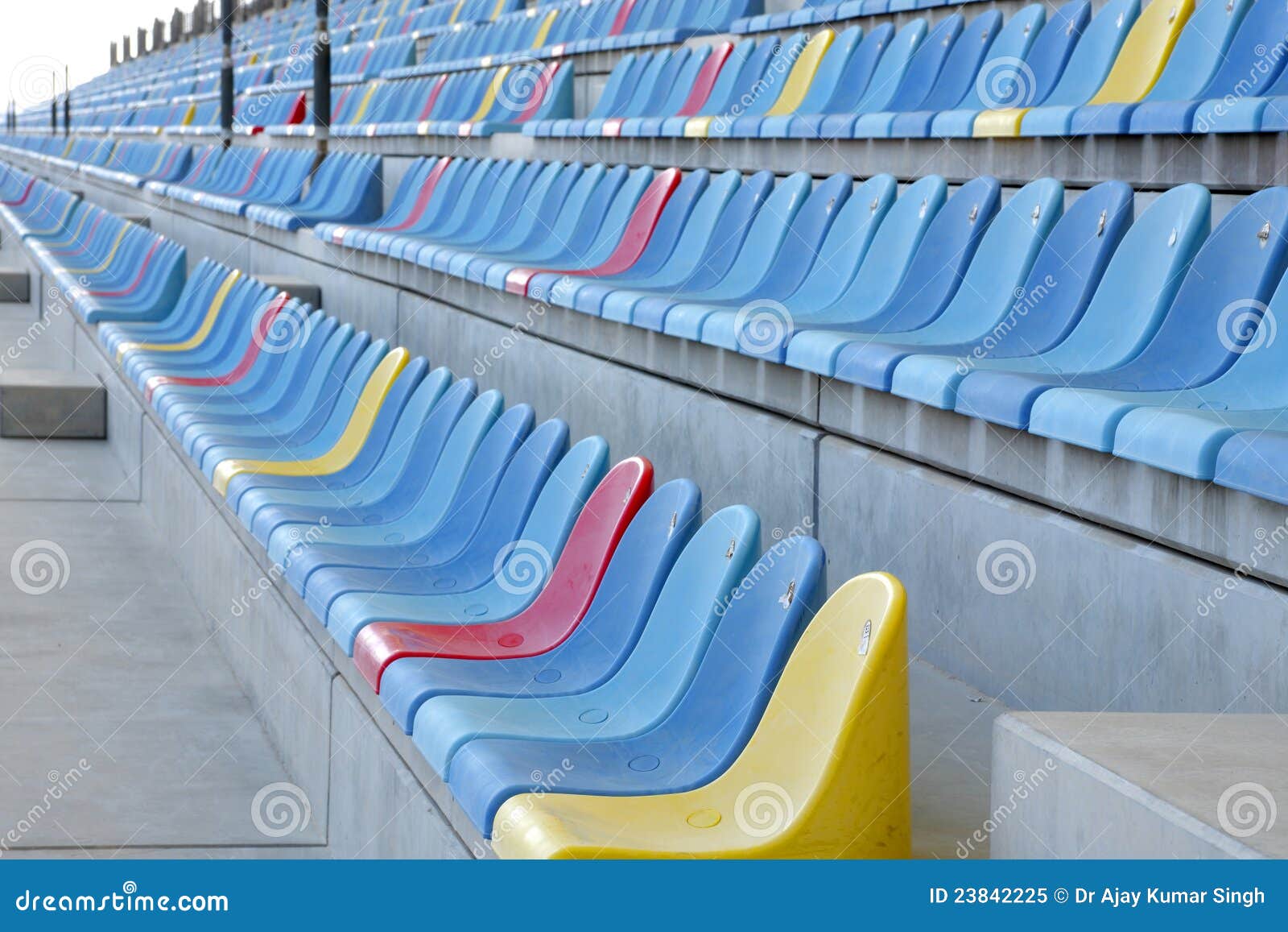 Rows of Seats in Main Grandstand of BIC Stock Image - Image of bench ...
