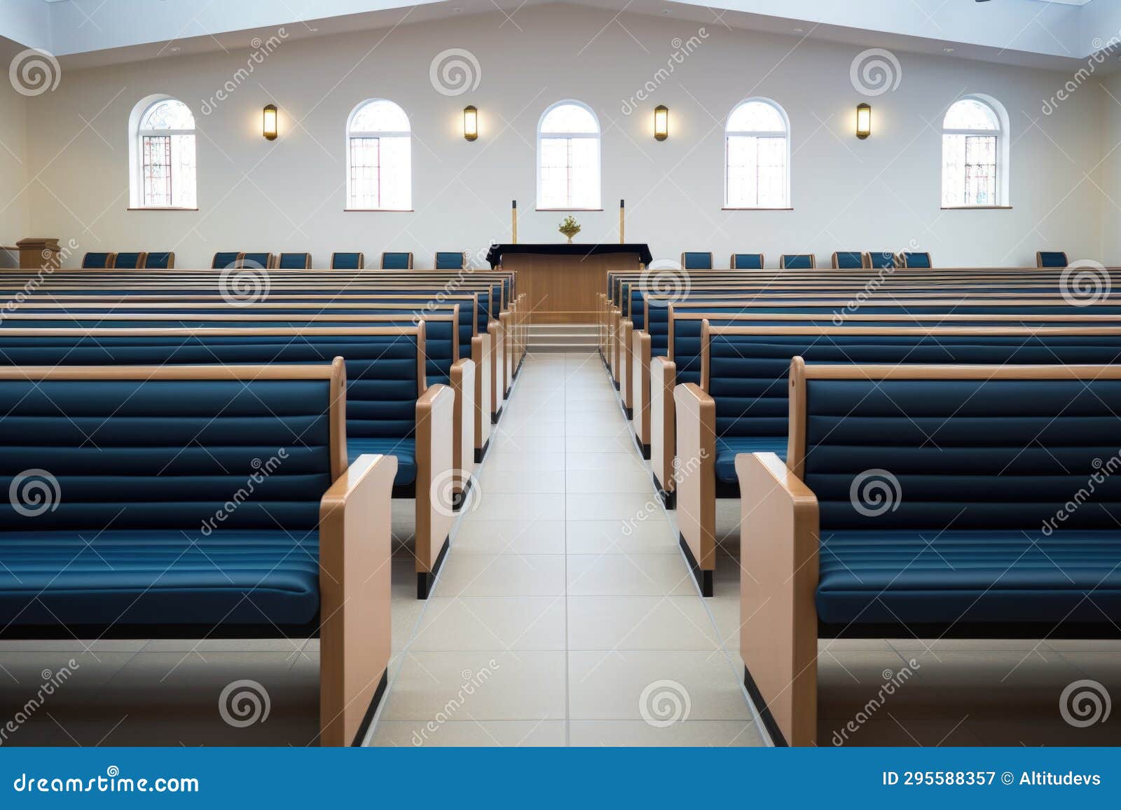 Rows of Seats in a Modern Synagogue Stock Image - Image of synagogue ...