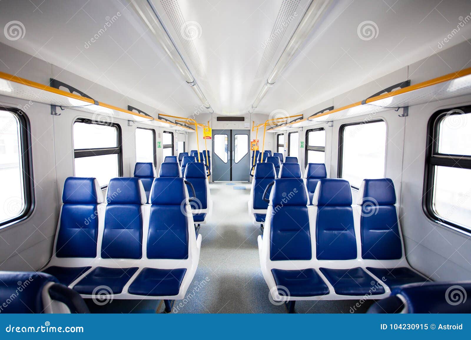 Rows of Seats in a Passenger Train Carriage Stock Image - Image of ...