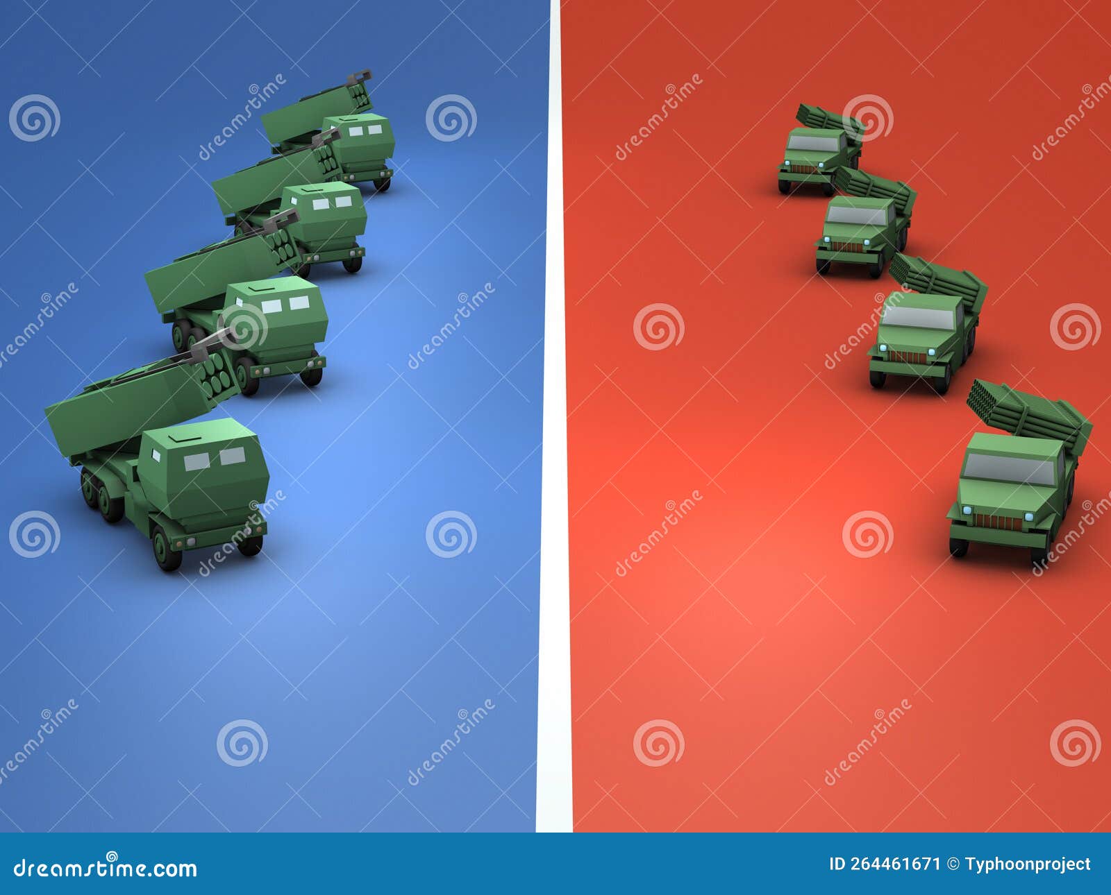 Rocket Artillery, Missile Launcher With Sand Camouflage With Fictional ...