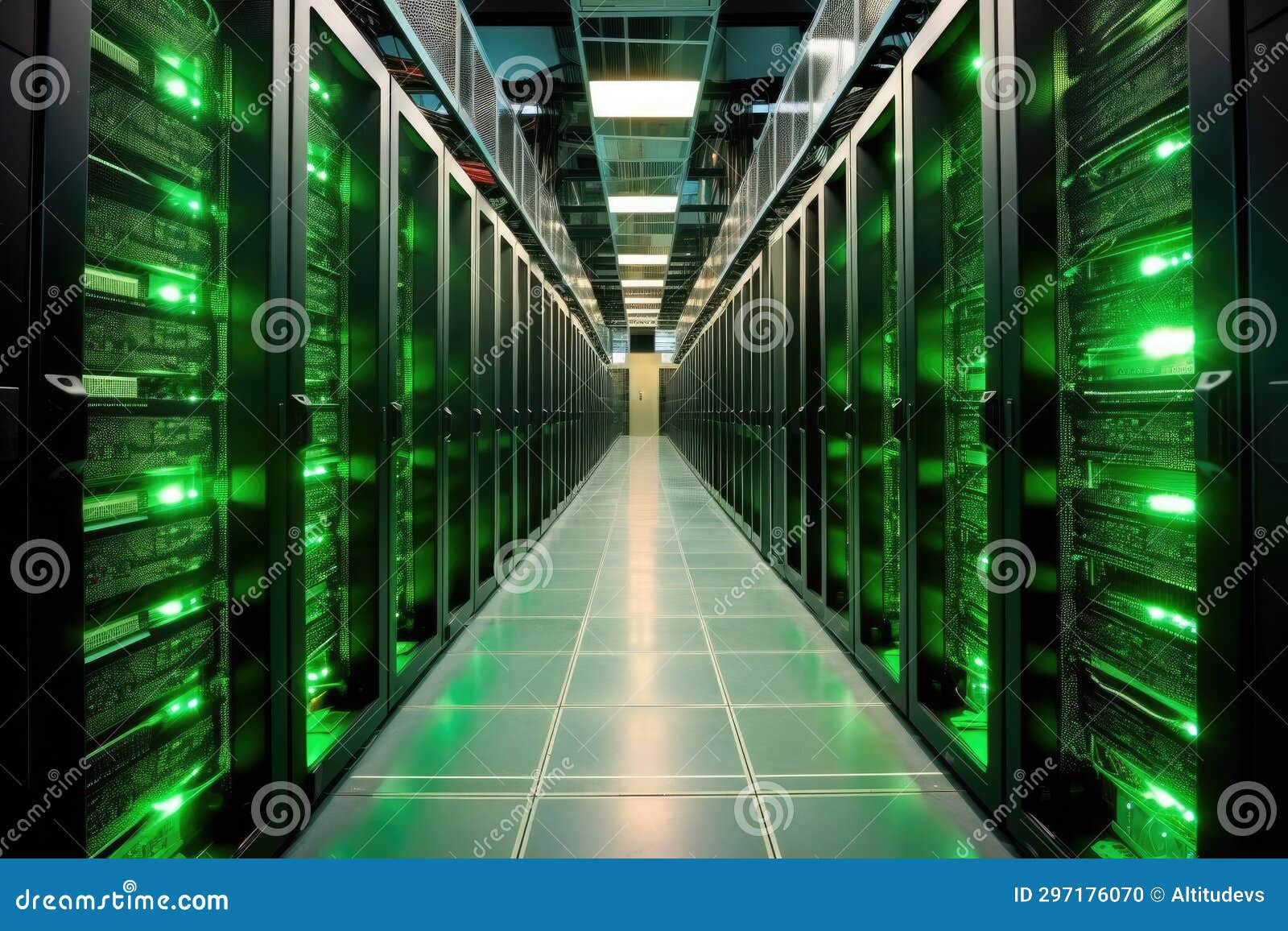 Rows of Server Cabinets in a Chilled Room Stock Photo - Image of ...