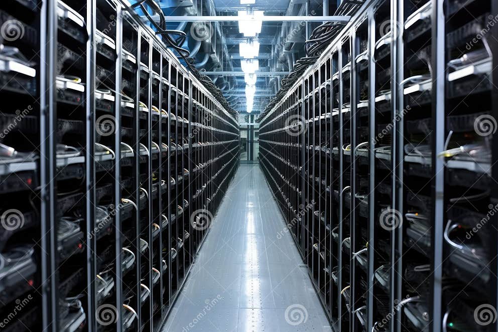 Rows of Server Cooling Fans in a Server Room Stock Photo - Image of ...
