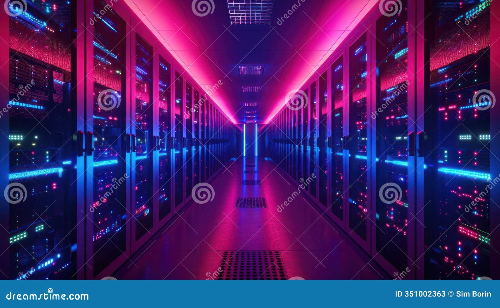 Units For Server Racks And Supercomputers Cartoon Vector ...