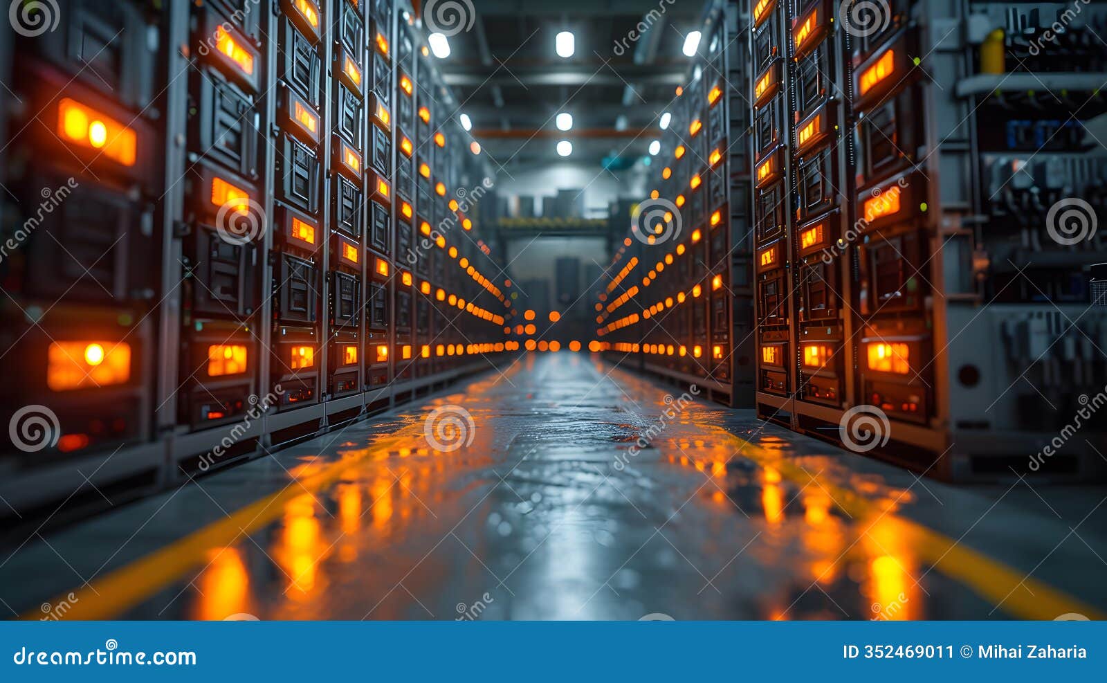 Lighting Up the Data Center with Glowing Server Racks Stock ...