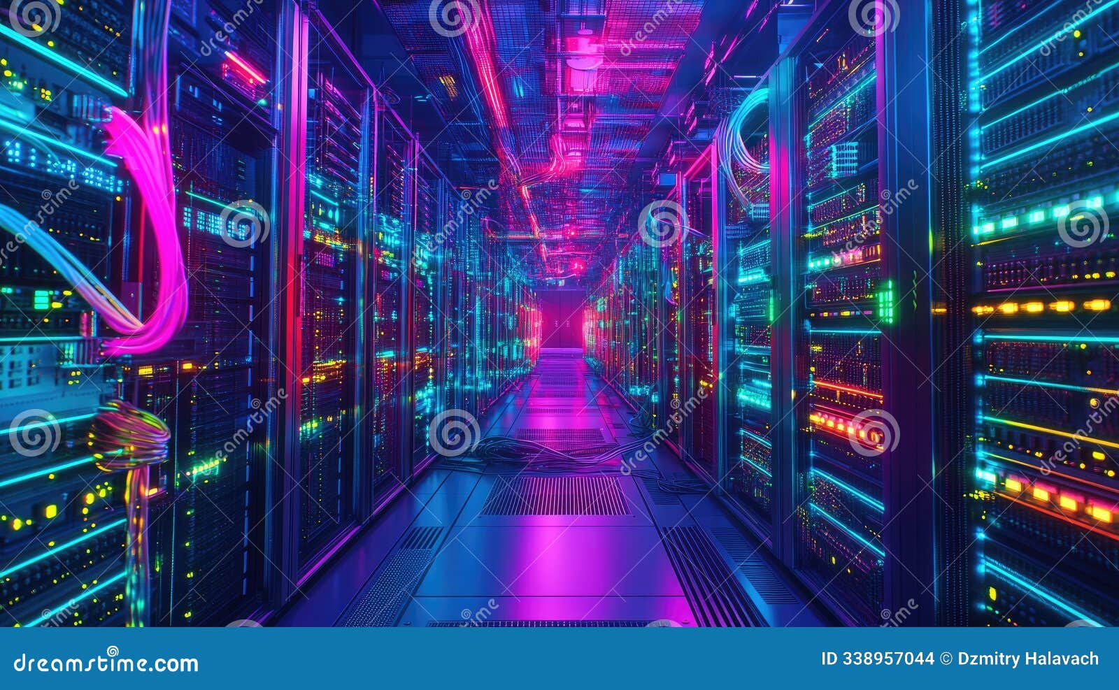 The Inner Structure of a Modern Data Center Stock Photo - Image of ...