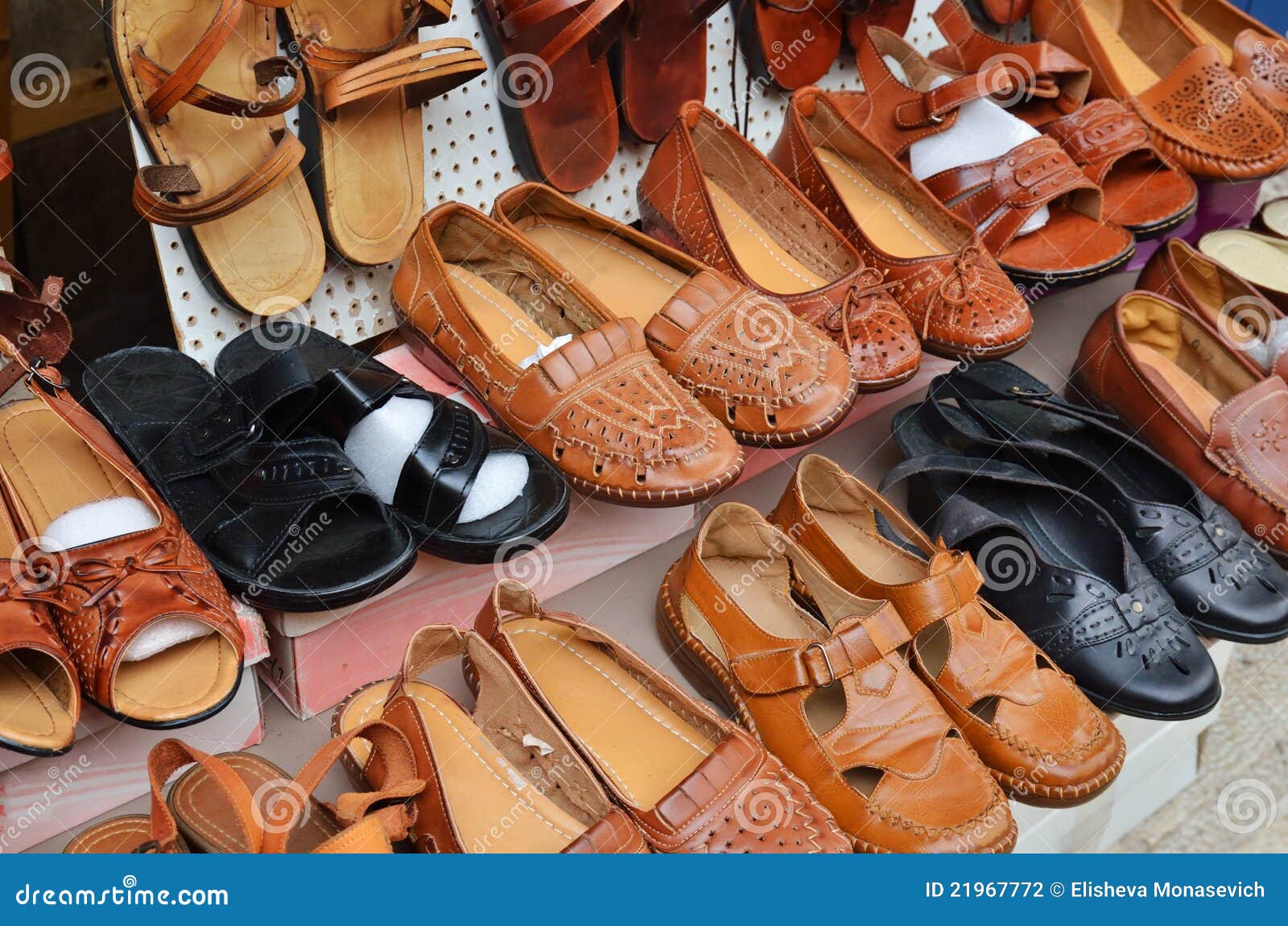 Rows of shoes stock photo. Image of market, manufacturing - 21967772