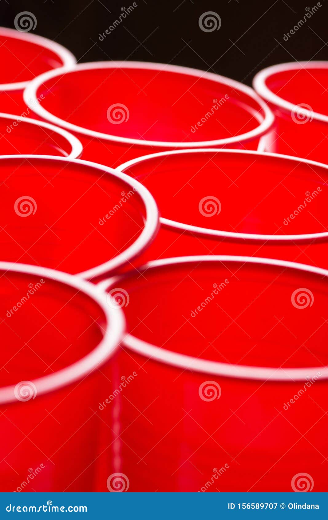 Rows of Single Use Red Drinking Cups. Conceptual Poster for Zero Waste ...