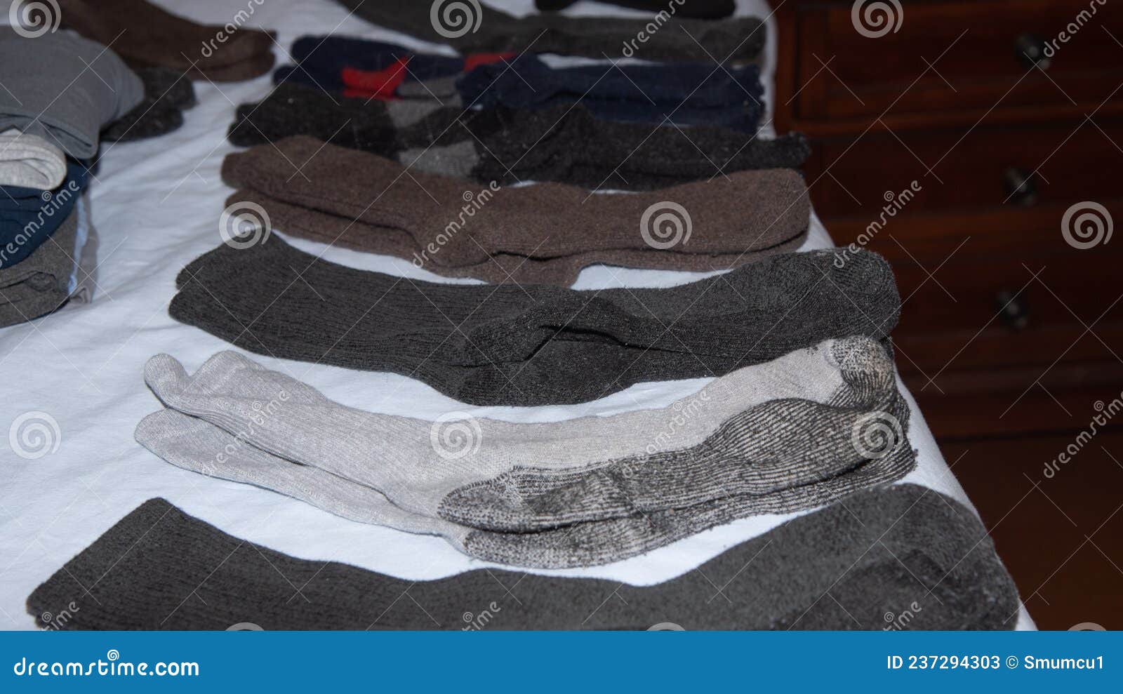Rows of Socks Waiting To Be Folded Stock Image - Image of colors ...