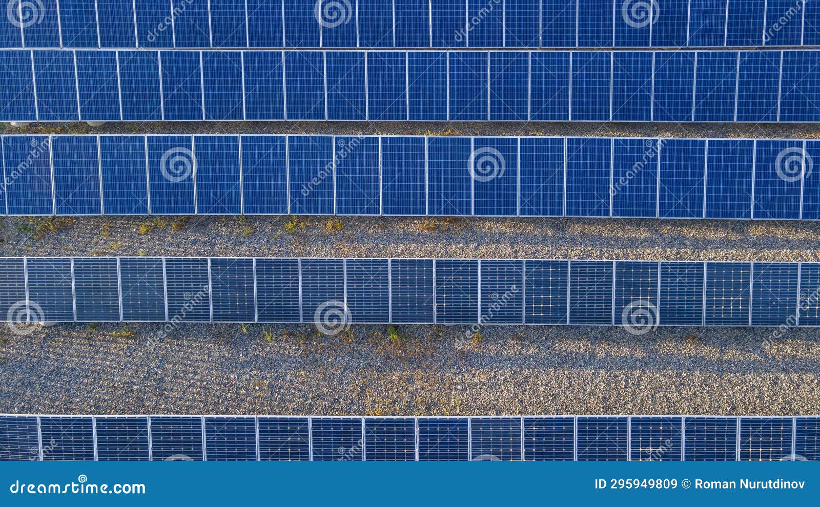 Rows of Solar Panels of Different Types of Assembly. View from a Drone ...