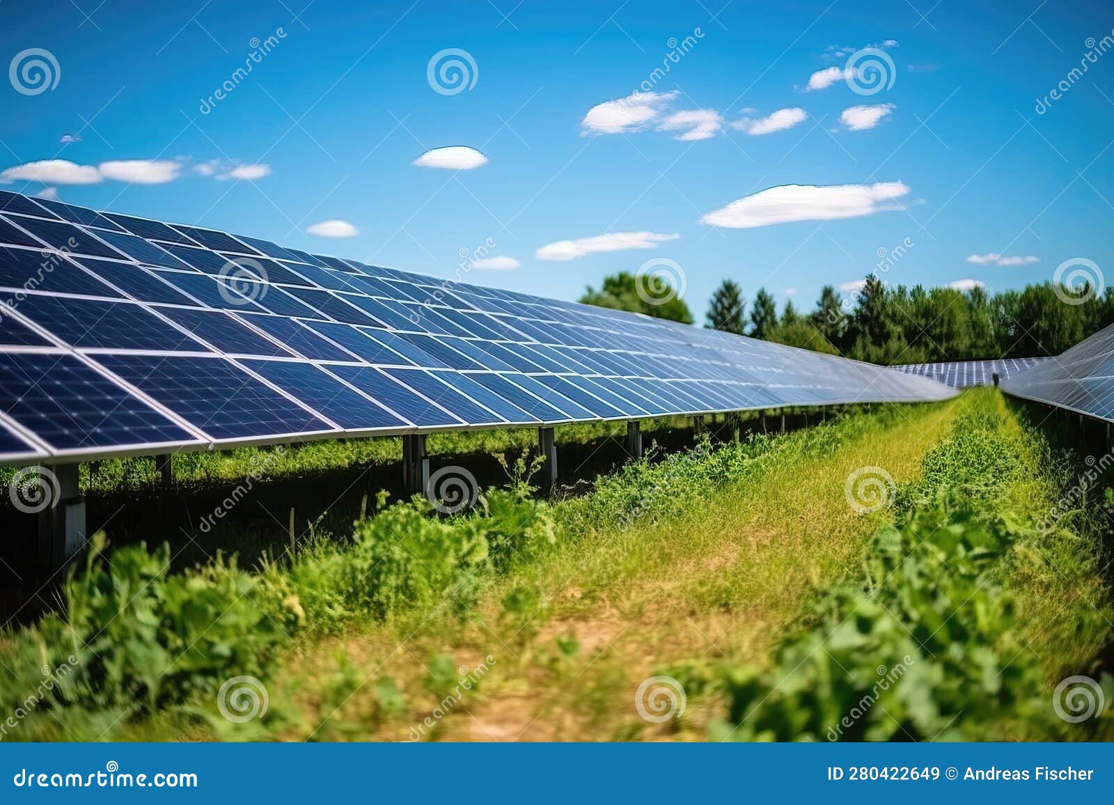 Rows of Solar Panels Installed on a Field. Stock Illustration ...