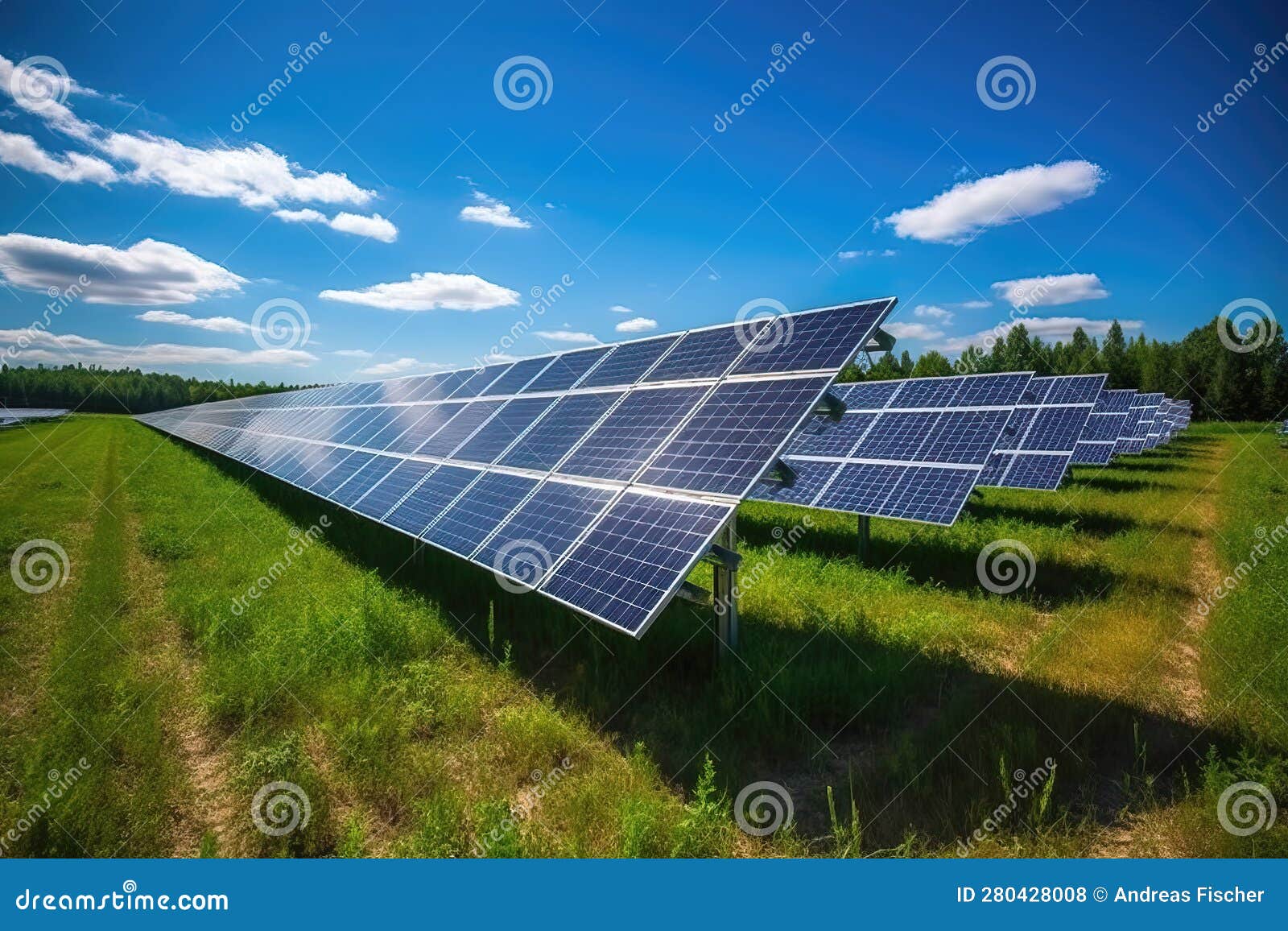 Rows of Solar Panels Installed on a Field. Stock Illustration ...