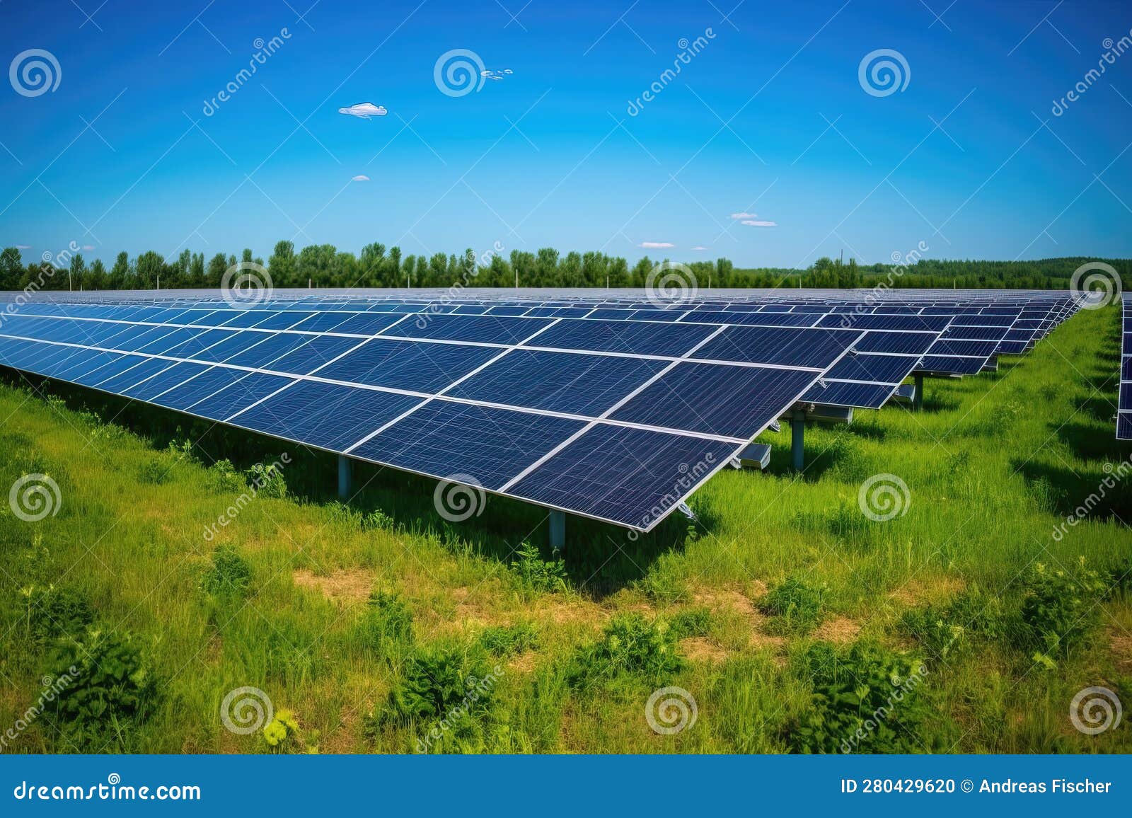 Rows of Solar Panels Installed on a Field. Stock Illustration ...