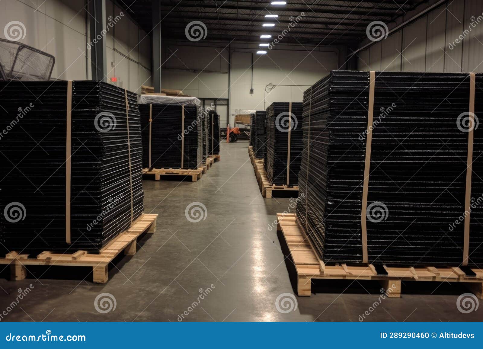 Rows of Solar Panels Ready for Packaging and Shipment Stock Photo ...