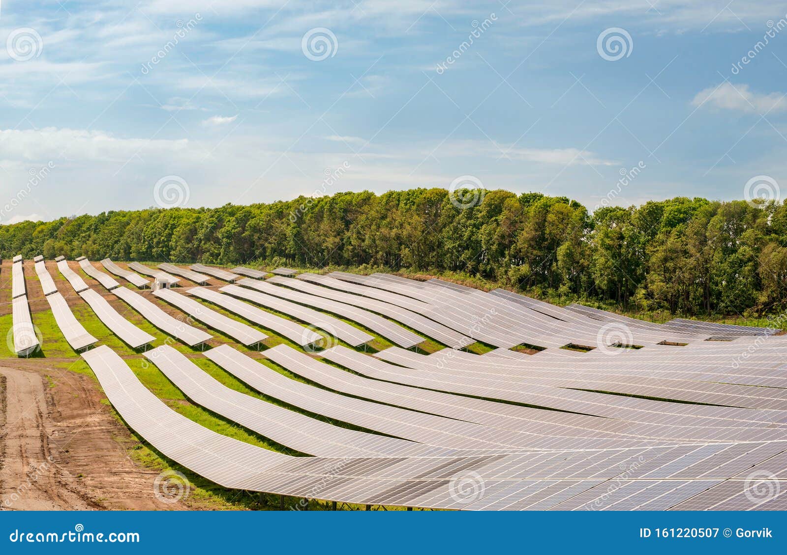 Sections Of Solar Panels And A Trench With A Laid High-voltage Cable ...