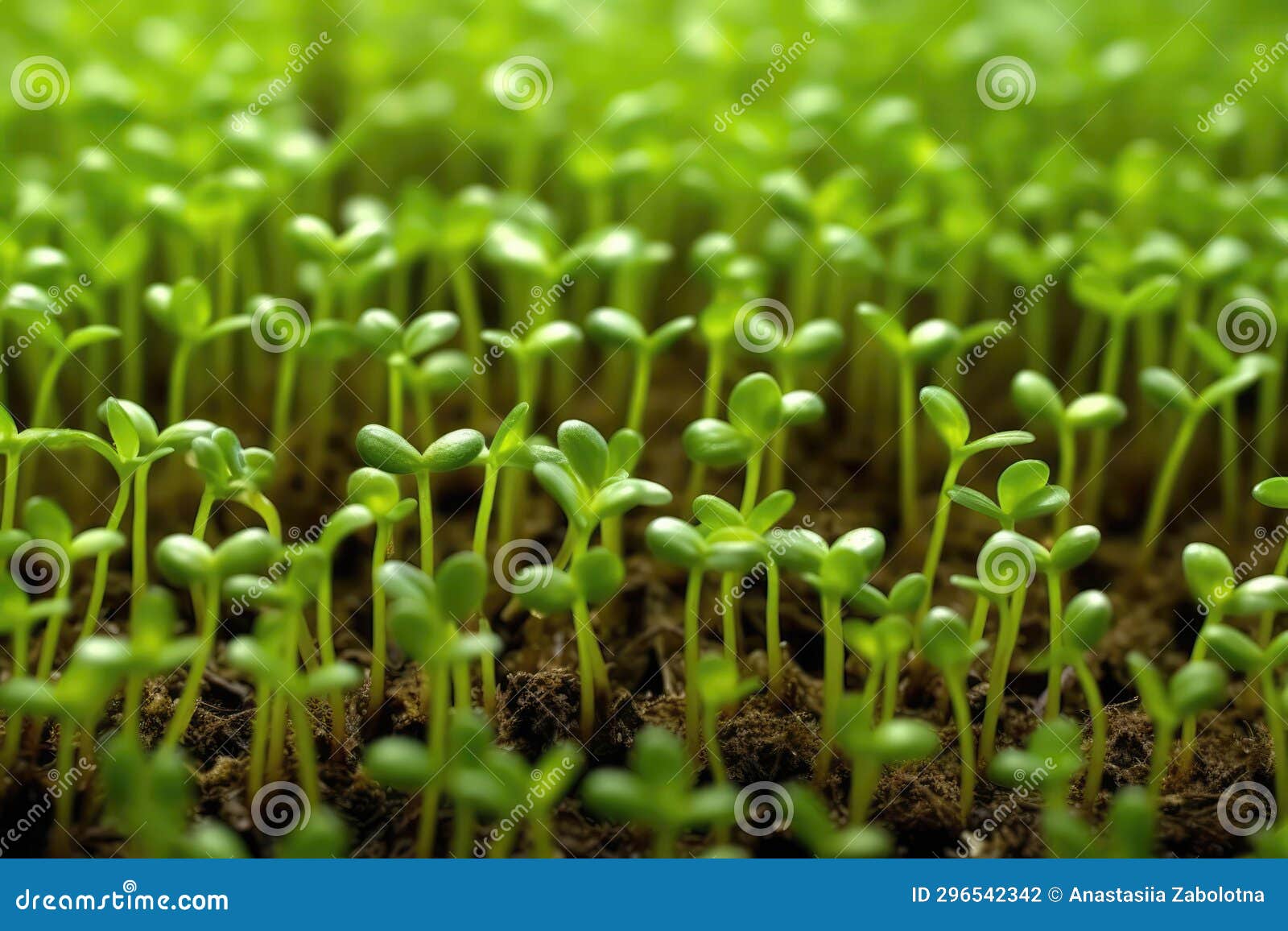 Rows of Sprouted Sprouts Growing Uniformly in Perfect Alignment. Generative AI Stock ...
