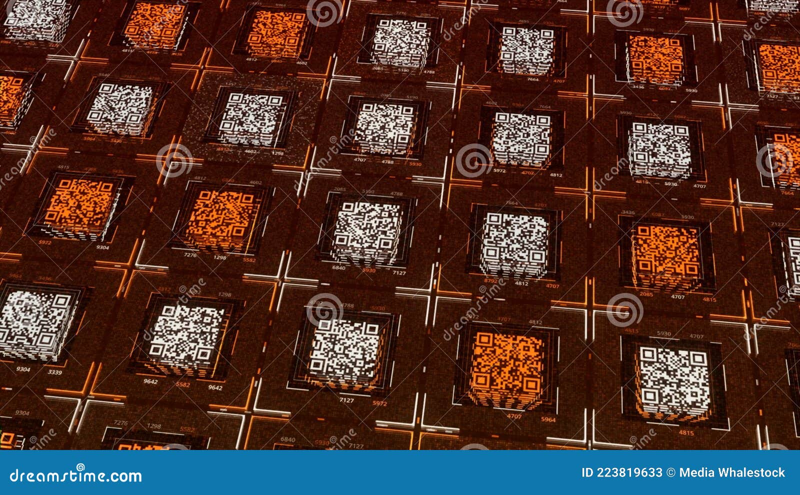 Rows of Square Shaped QR Codes with Moving Electrical Impulses on ...