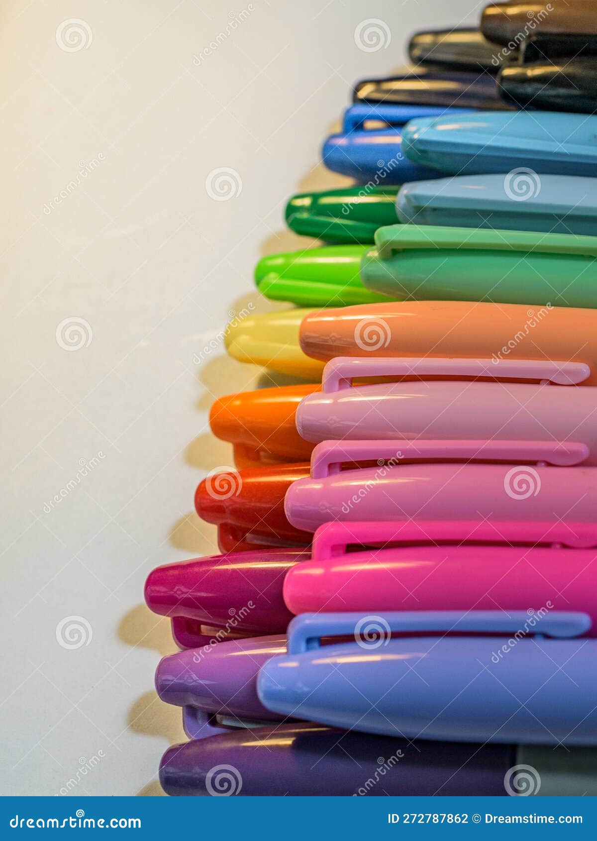 Rows of Stacked Colour Markers. Stock Photo - Image of idea, assignment ...