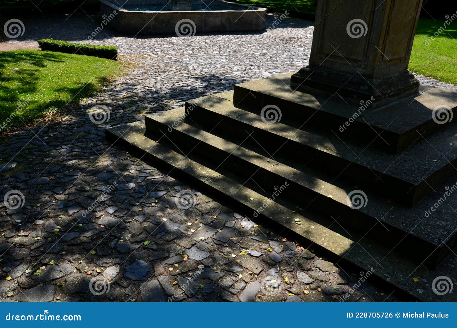 3 Rows of Stairs in the Square are Gradually Sunk into the Paving. Slow ...