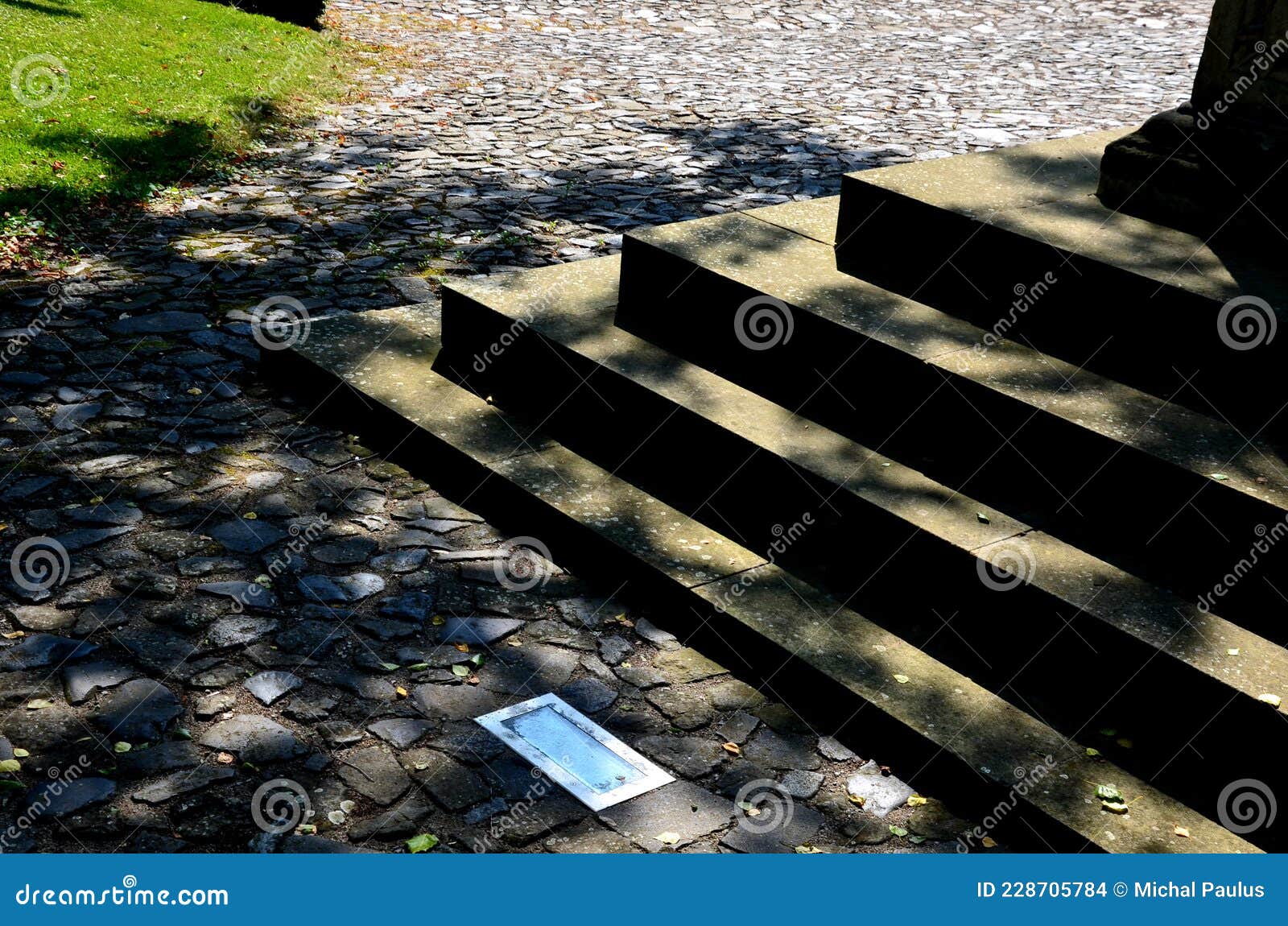 3 Rows of Stairs in the Square are Gradually Sunk into the Paving. Slow ...