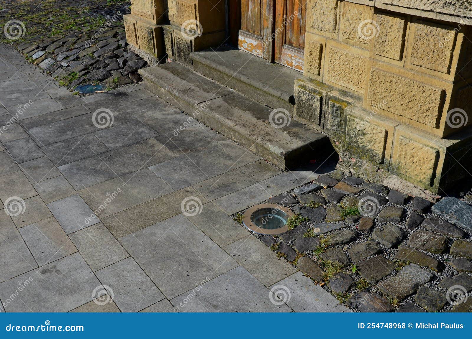 2 Rows of Stairs in the Square are Gradually Sunk into the Paving. Slow ...