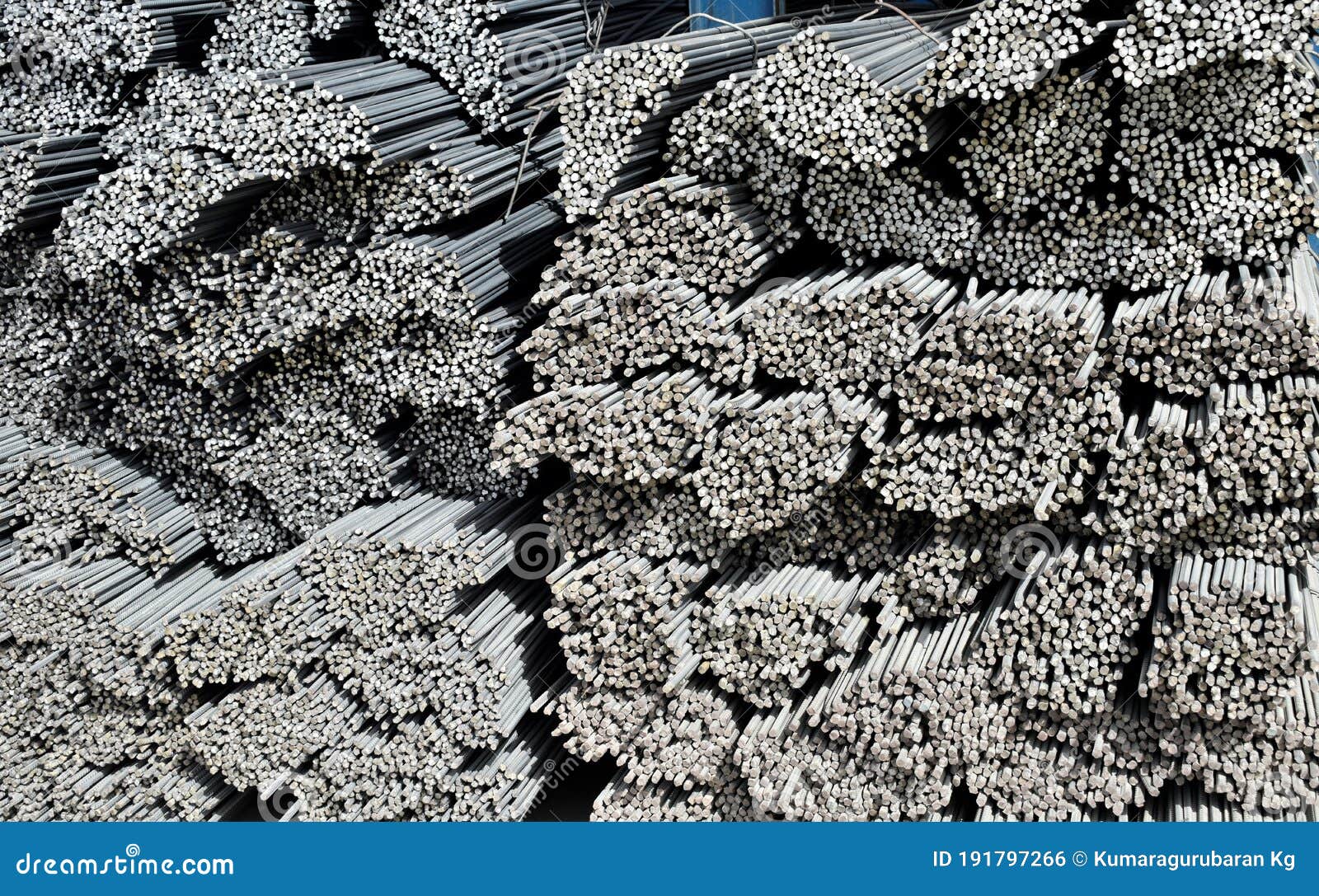 Rows of Steel Rod Storage and Stacking in the Warehouse for Industrial ...