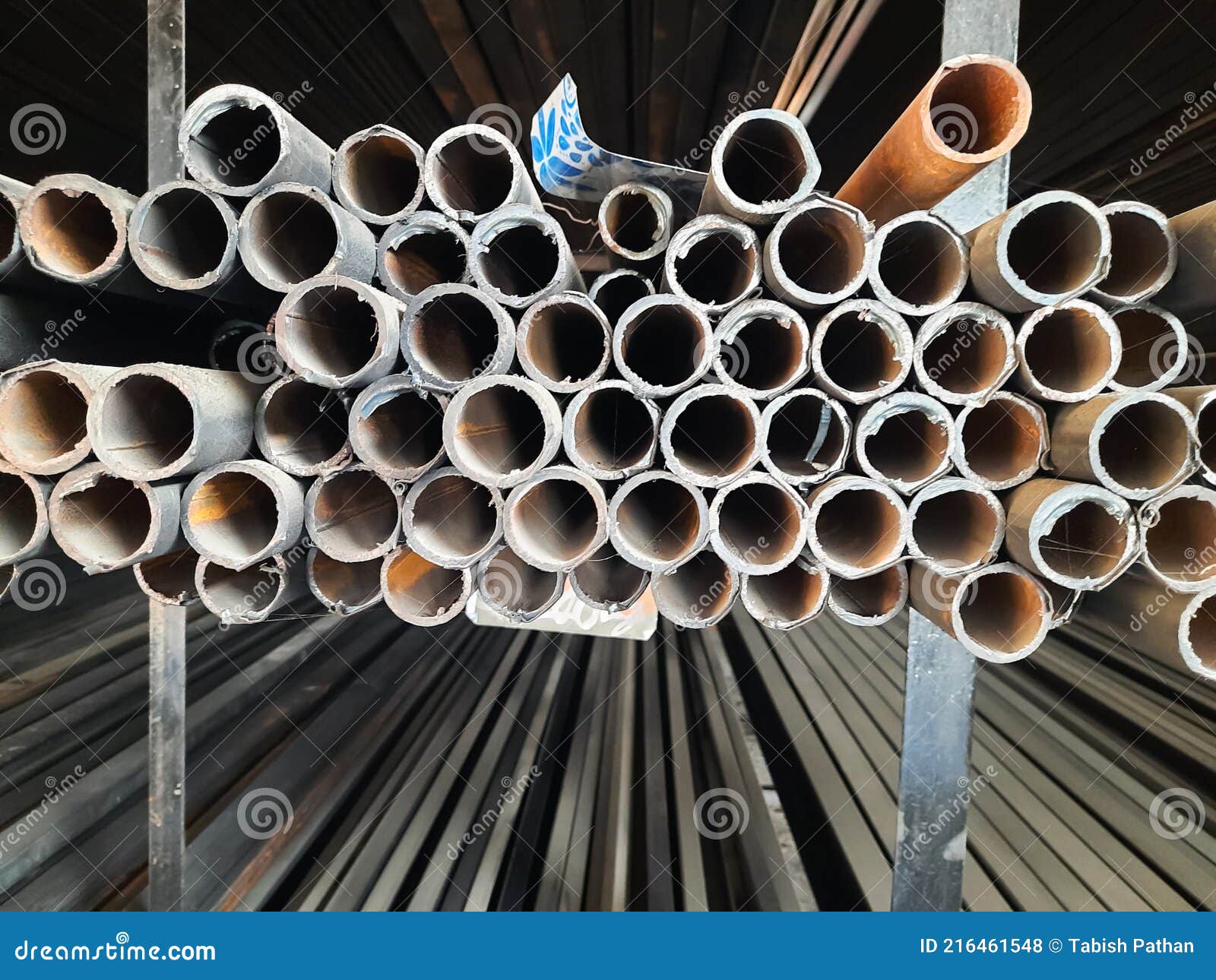 Rows of Steel Round Bar Storage and Stacking in the Warehouse for ...