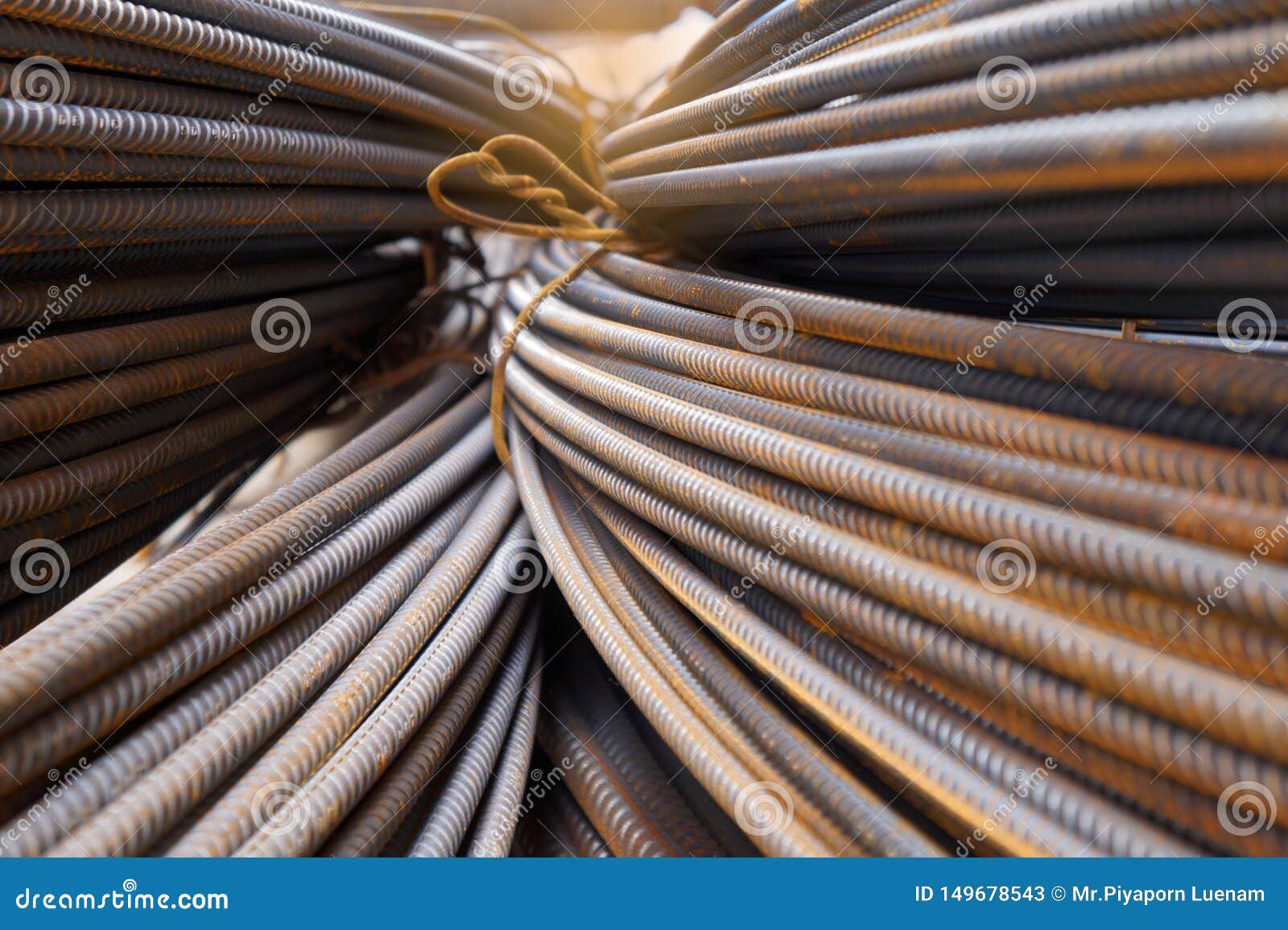 Rows of Steel Round Bar Storeage in Warehouse for Industrial ...