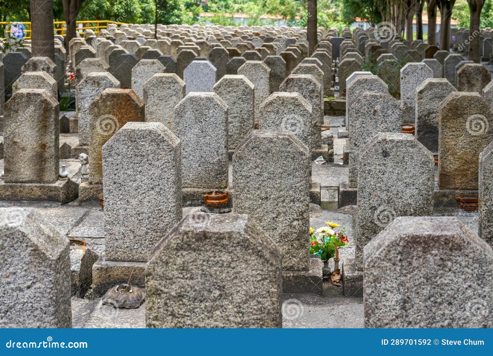 Rows of Stone Tombstones in a Public Cemetery Editorial Photography ...