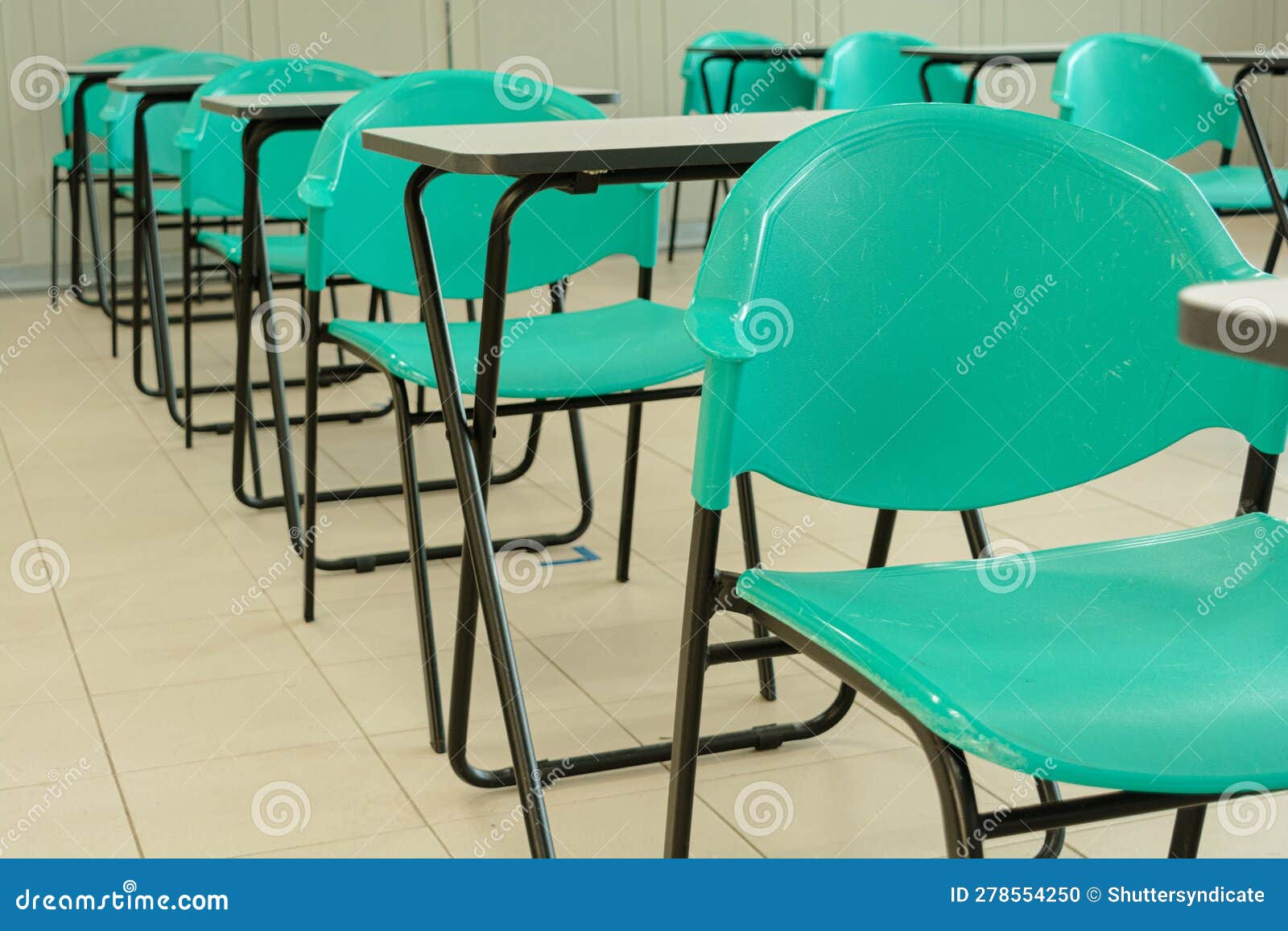 Rows of Table and Chair for Mid-term Test. Stock Photo - Image of ...