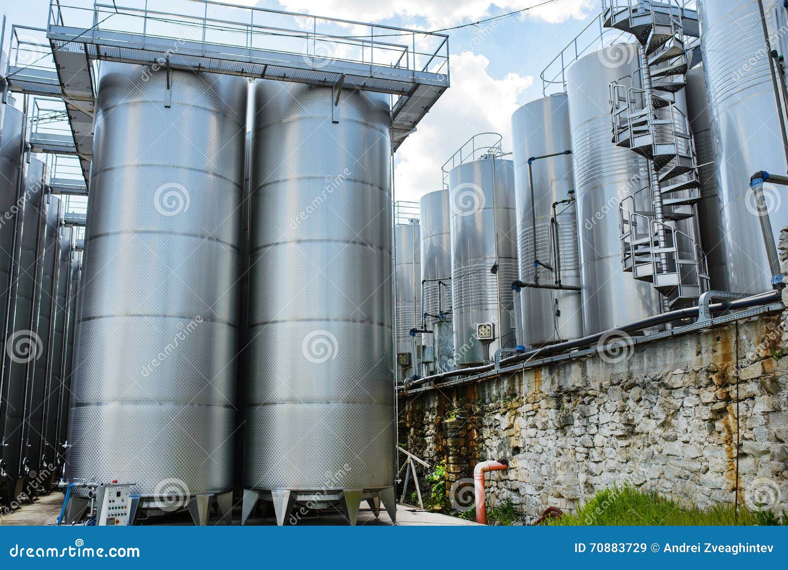 Rows of Tanks at Yard stock image. Image of factory, equipment - 70883729