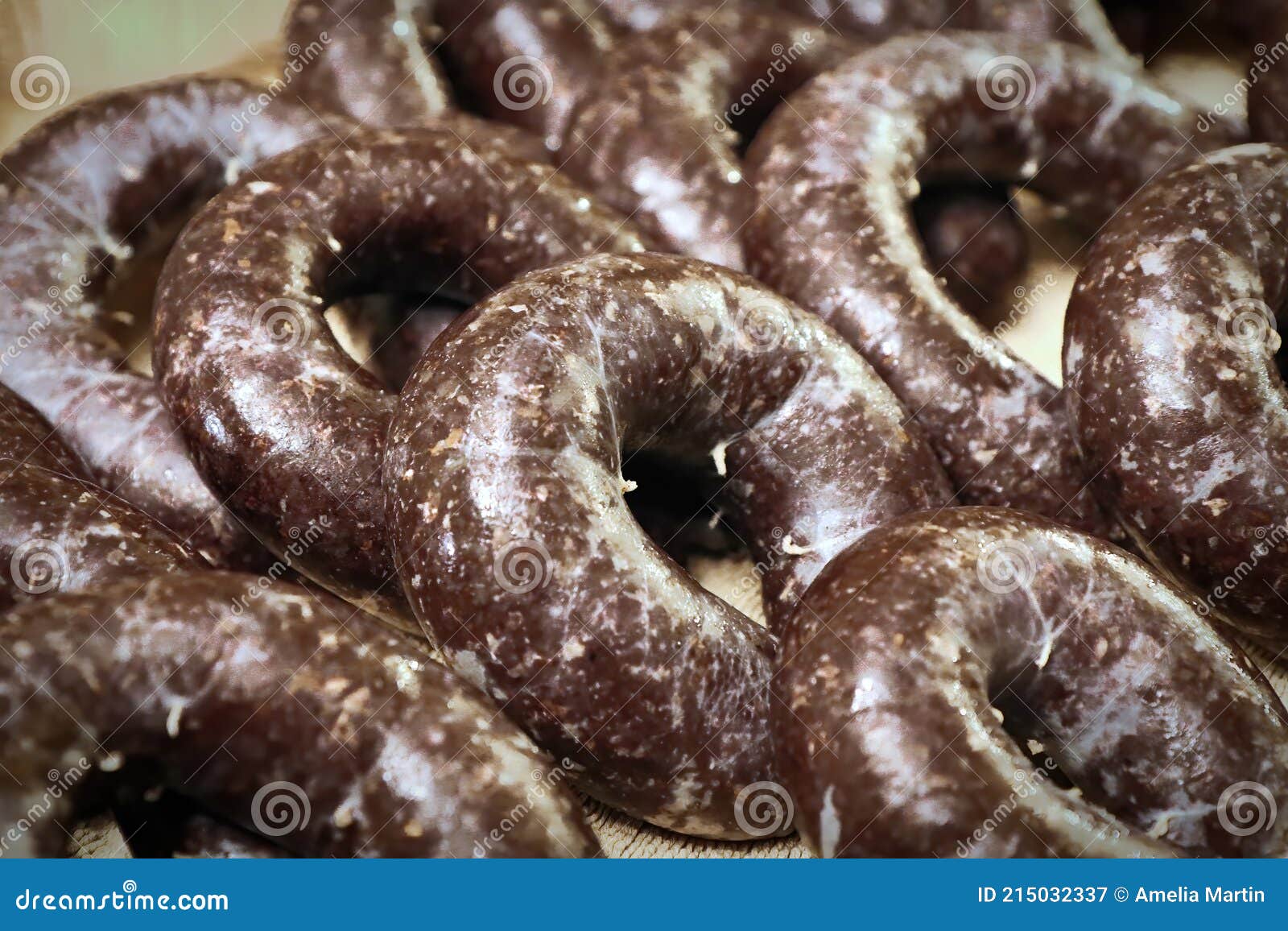 Rows of Tiny Rings of Blood Pudding Stock Image - Image of pudding ...