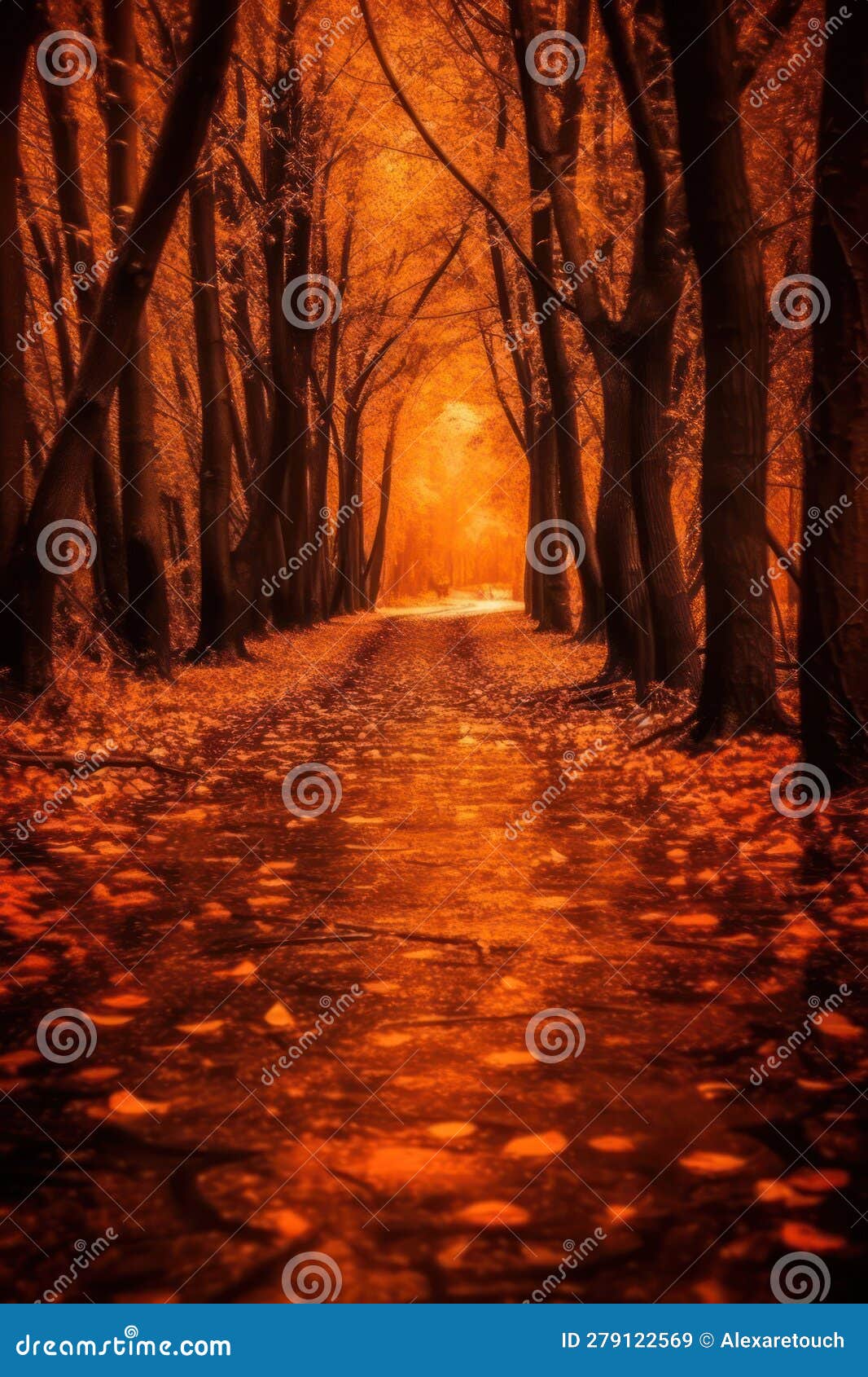 Rows of Trees Lining Long Empty Park Path or Footpath in the Autumn ... Rows of Trees Lining Long Empty Park Path or Footpath in the Autumn ...