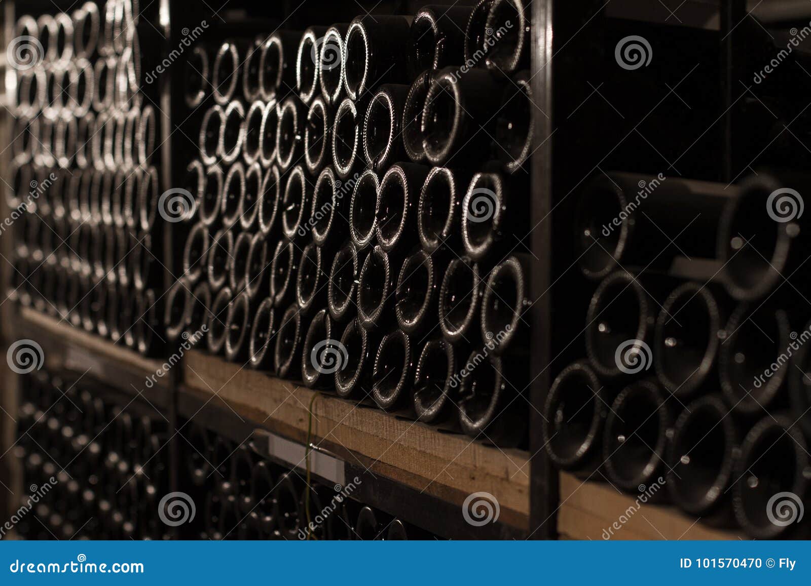 Rows of Vintage Wine Bottles in a Wine Cellar Stock Photo - Image of ...