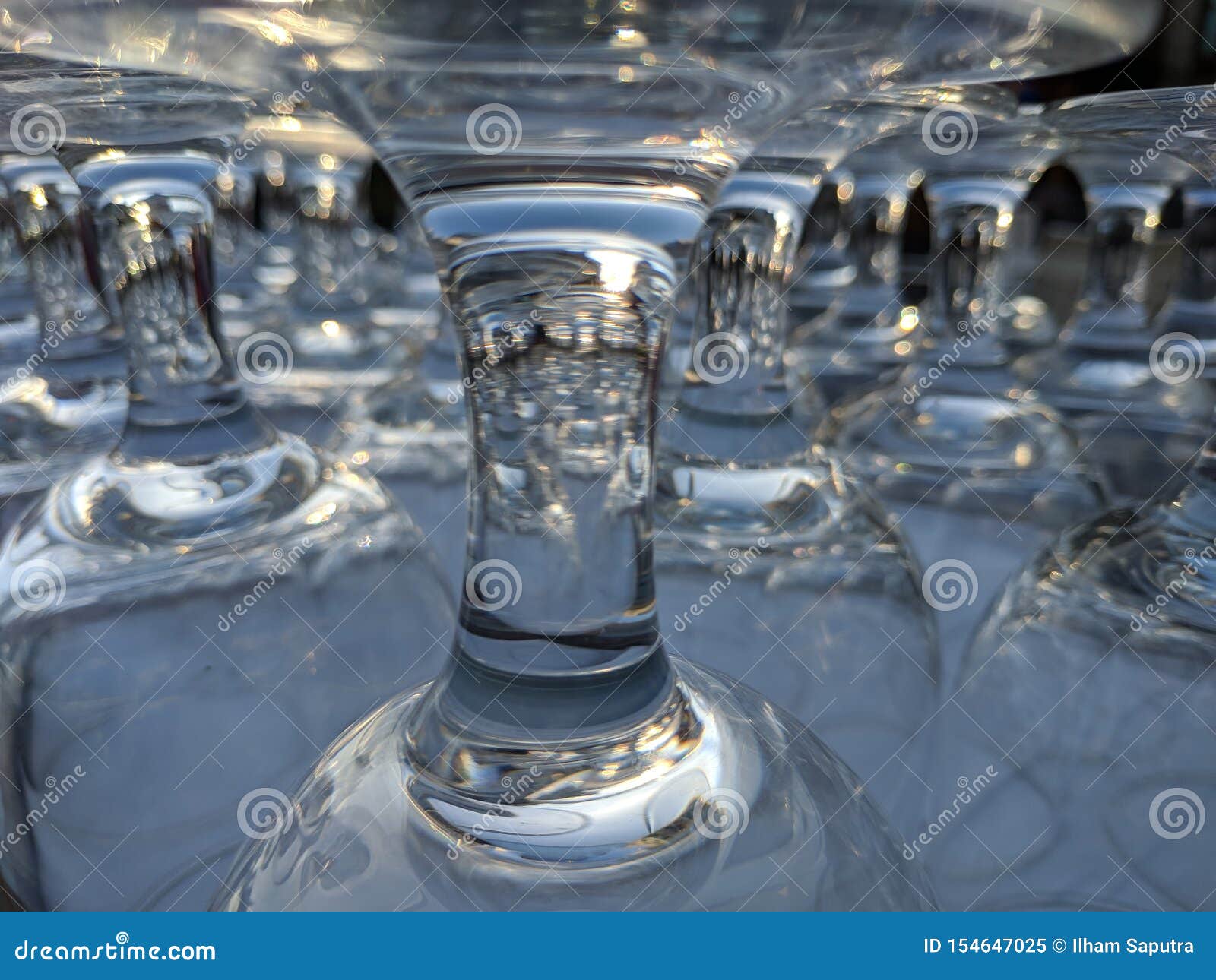 Rows of Water Glasses Pattern on the Table Stock Image - Image of ...