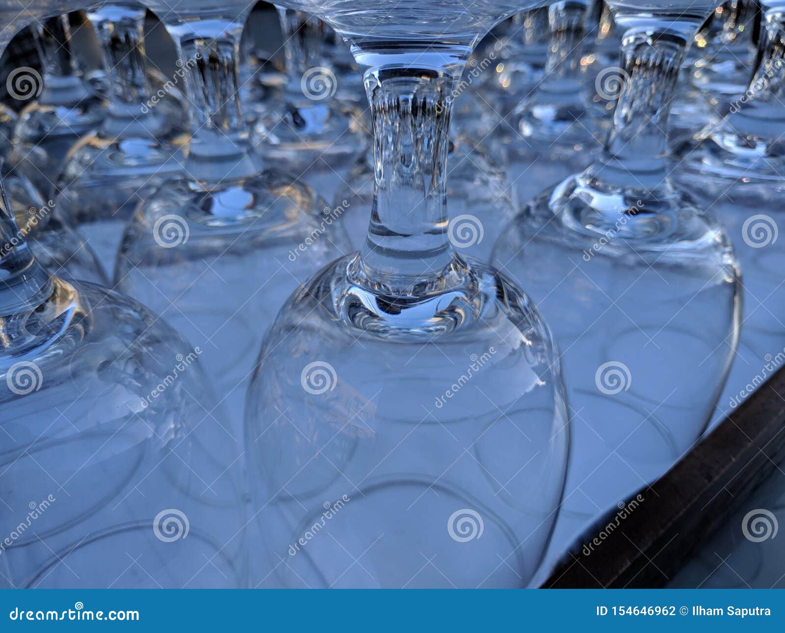 Rows of Water Glasses Pattern on the Table Stock Photo - Image of ...