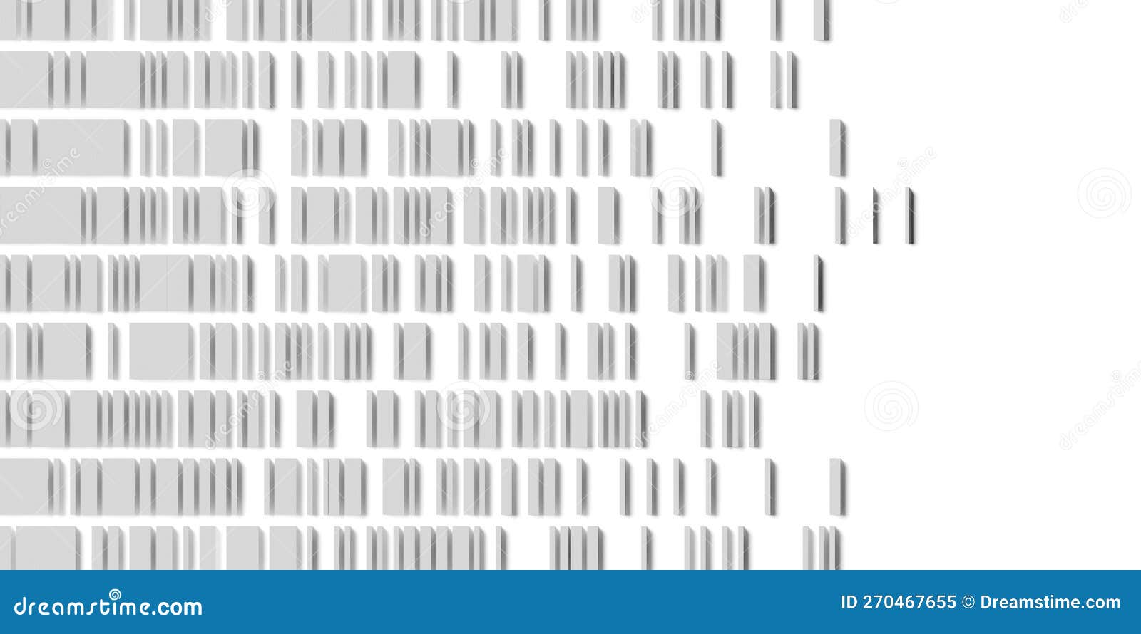 Rows of White and Grey Random Scaled Cubes or Boxes Array on White ...