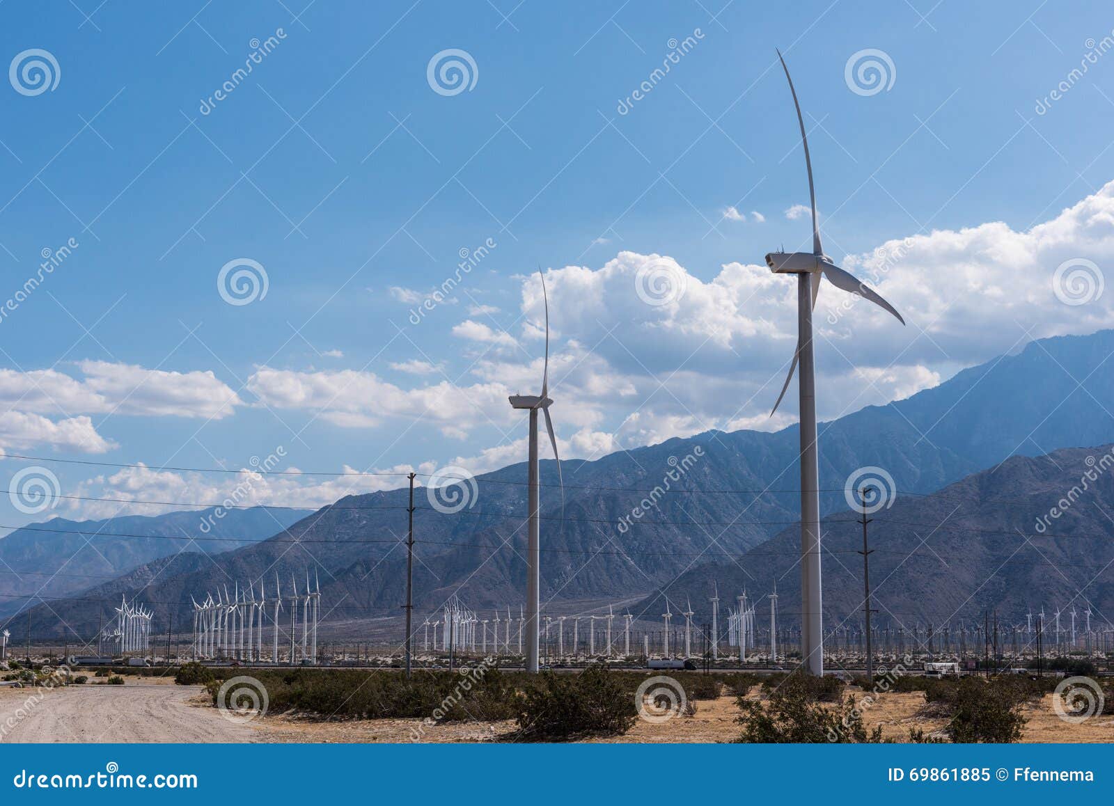 Rows of Wind Turbines Capture Wind for Energy Stock Image - Image of ...