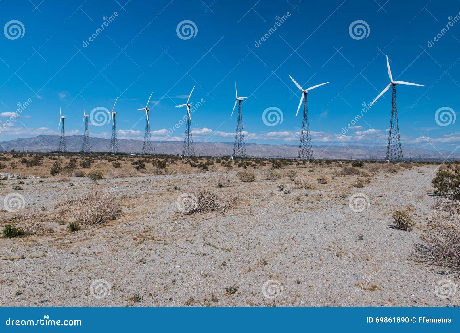 Rows of Wind Turbines Capture Wind for Energy Stock Photo - Image of ...