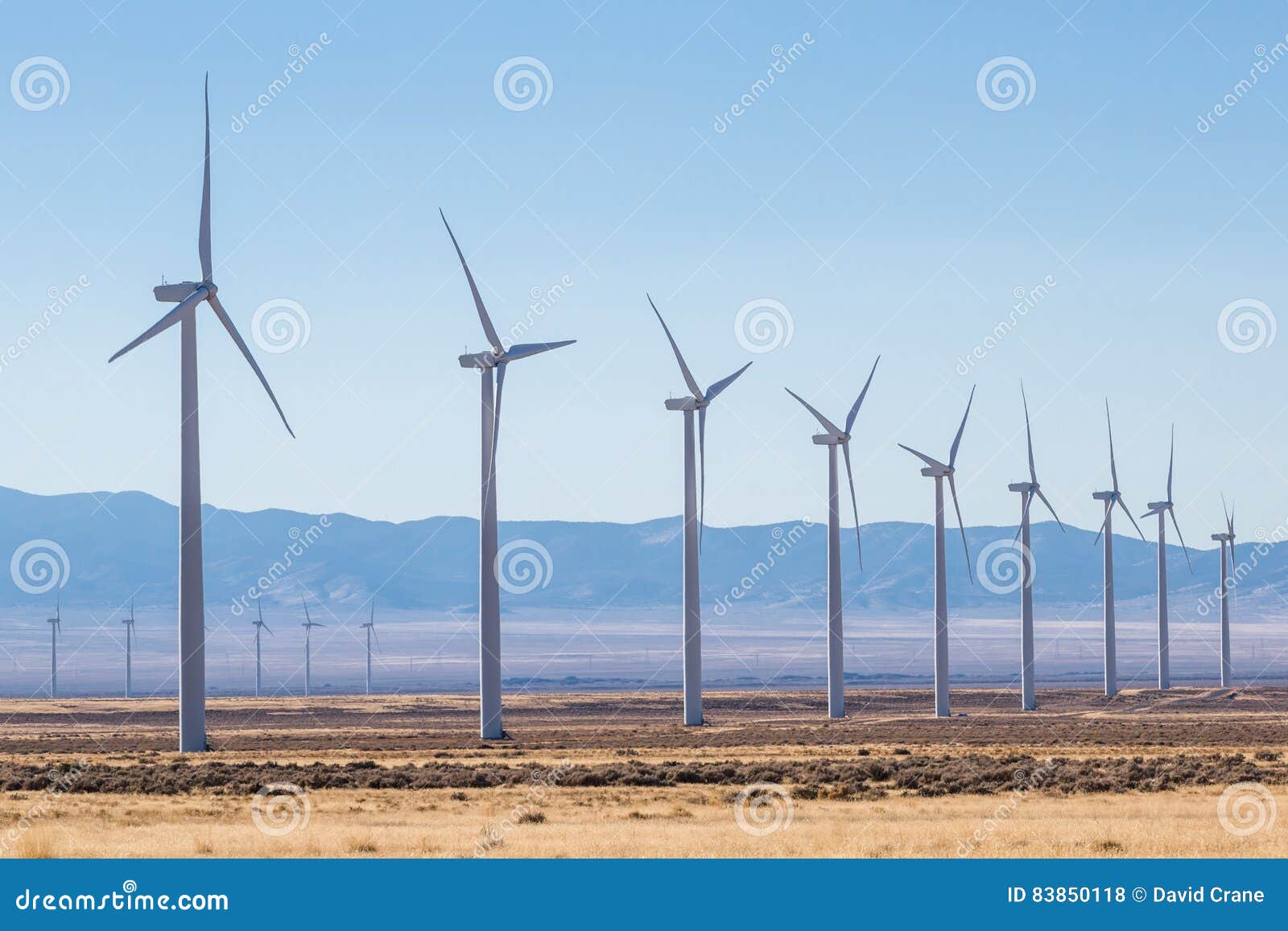 Rows of Windmills in Wind Farm Stock Photo - Image of power, energy ...