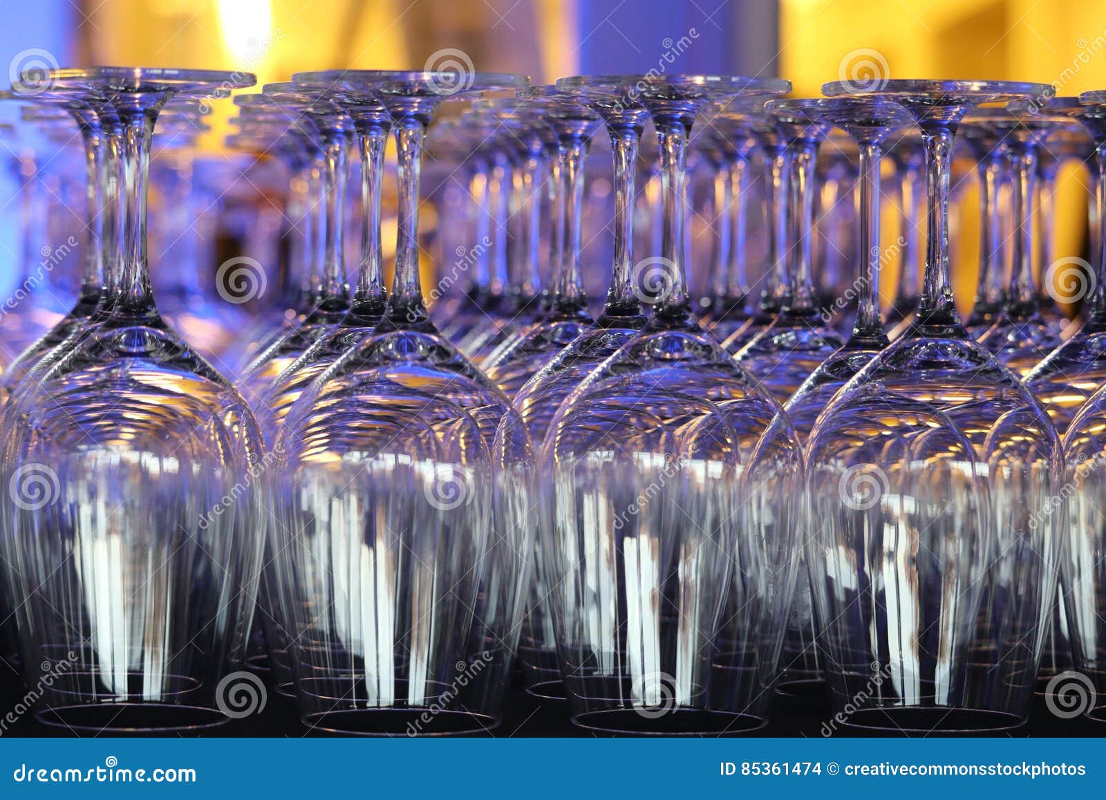 Rows Of Wine Glasses In A Bar Picture. Image: 85361474