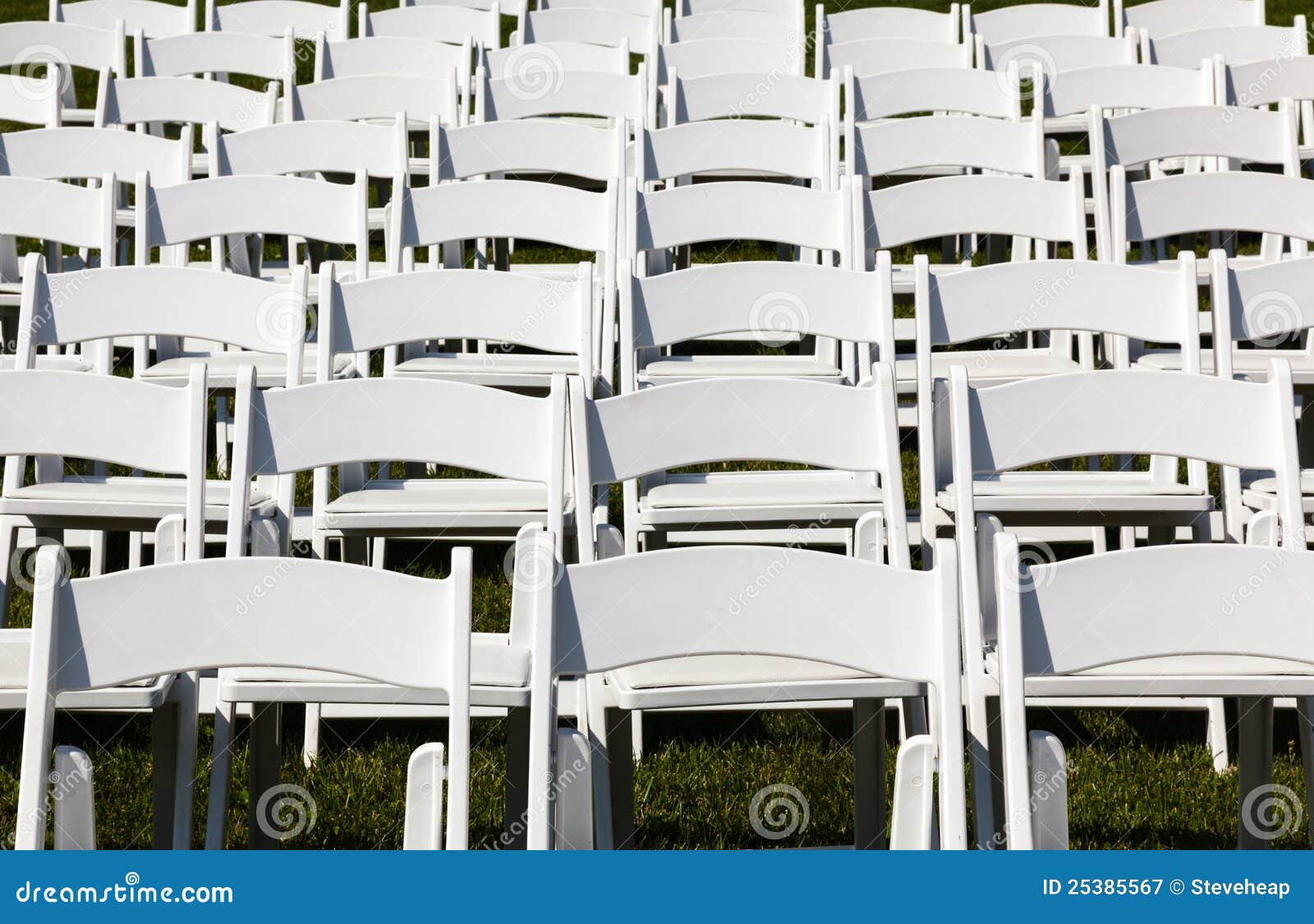 Rows of Wooden Chairs Set Up for Wedding Stock Image - Image of outside ...