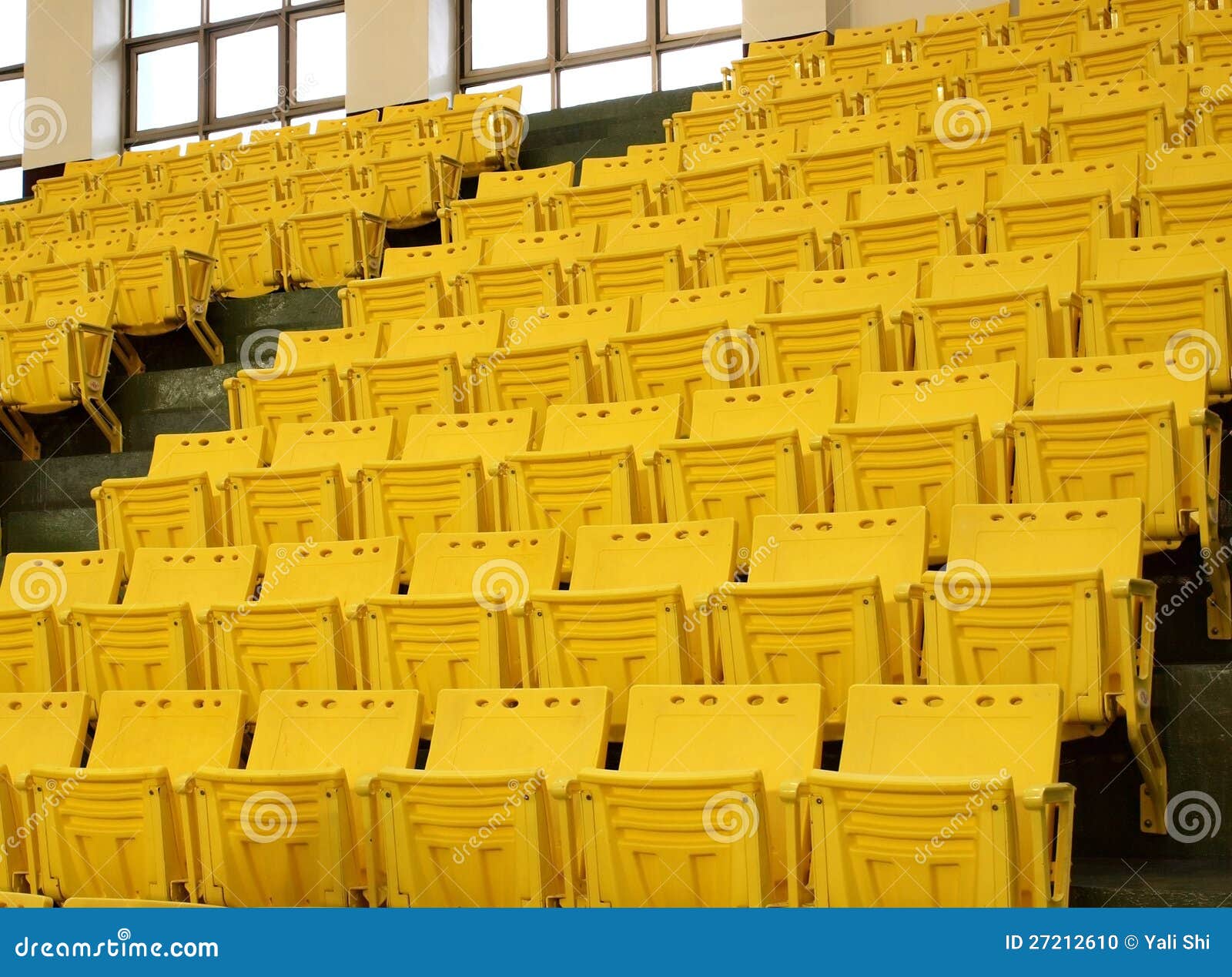 Rows of Yellow Seats stock photo. Image of seats, indoor - 27212610