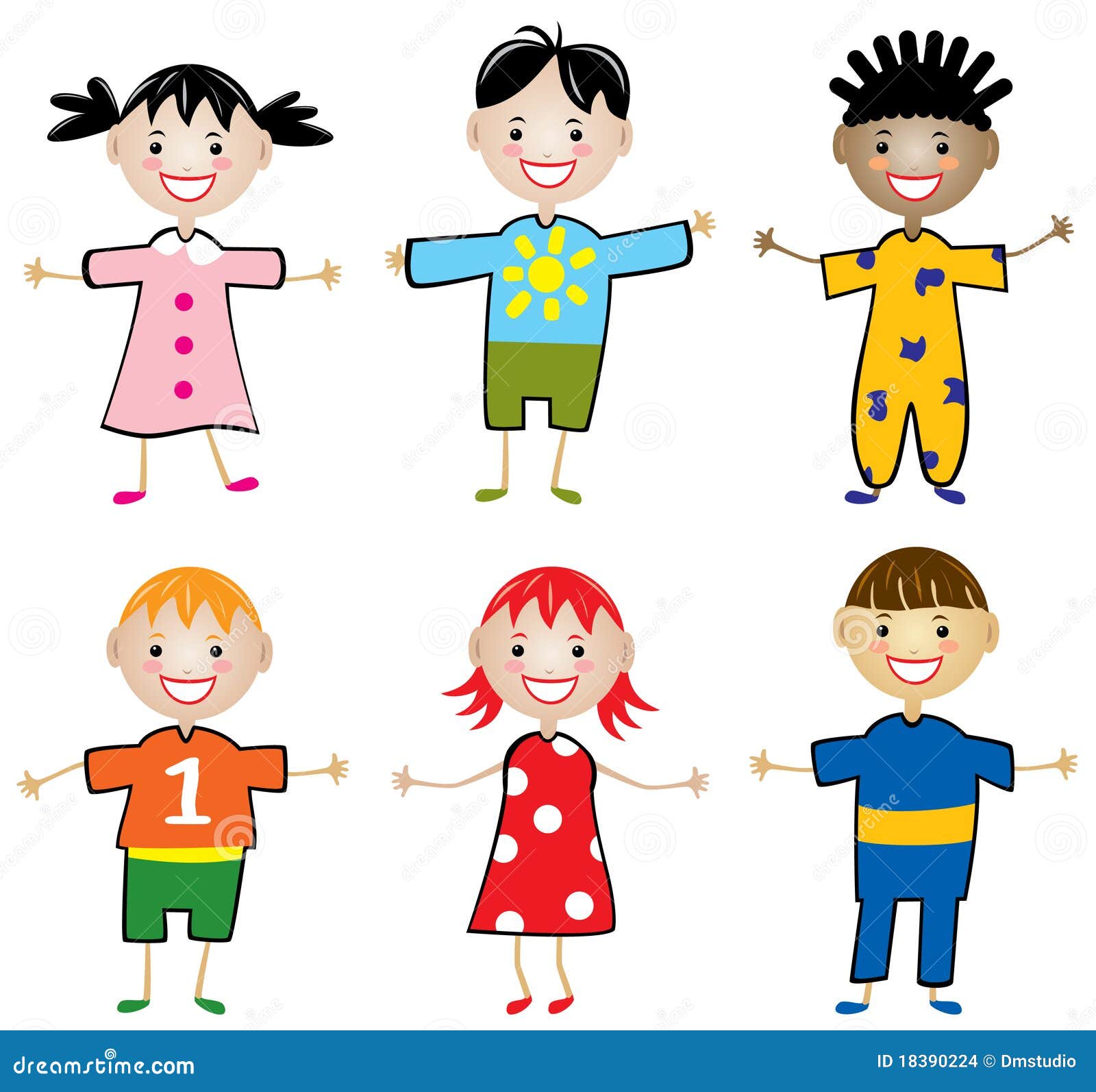 Rows of young children stock vector. Illustration of blue - 18390224