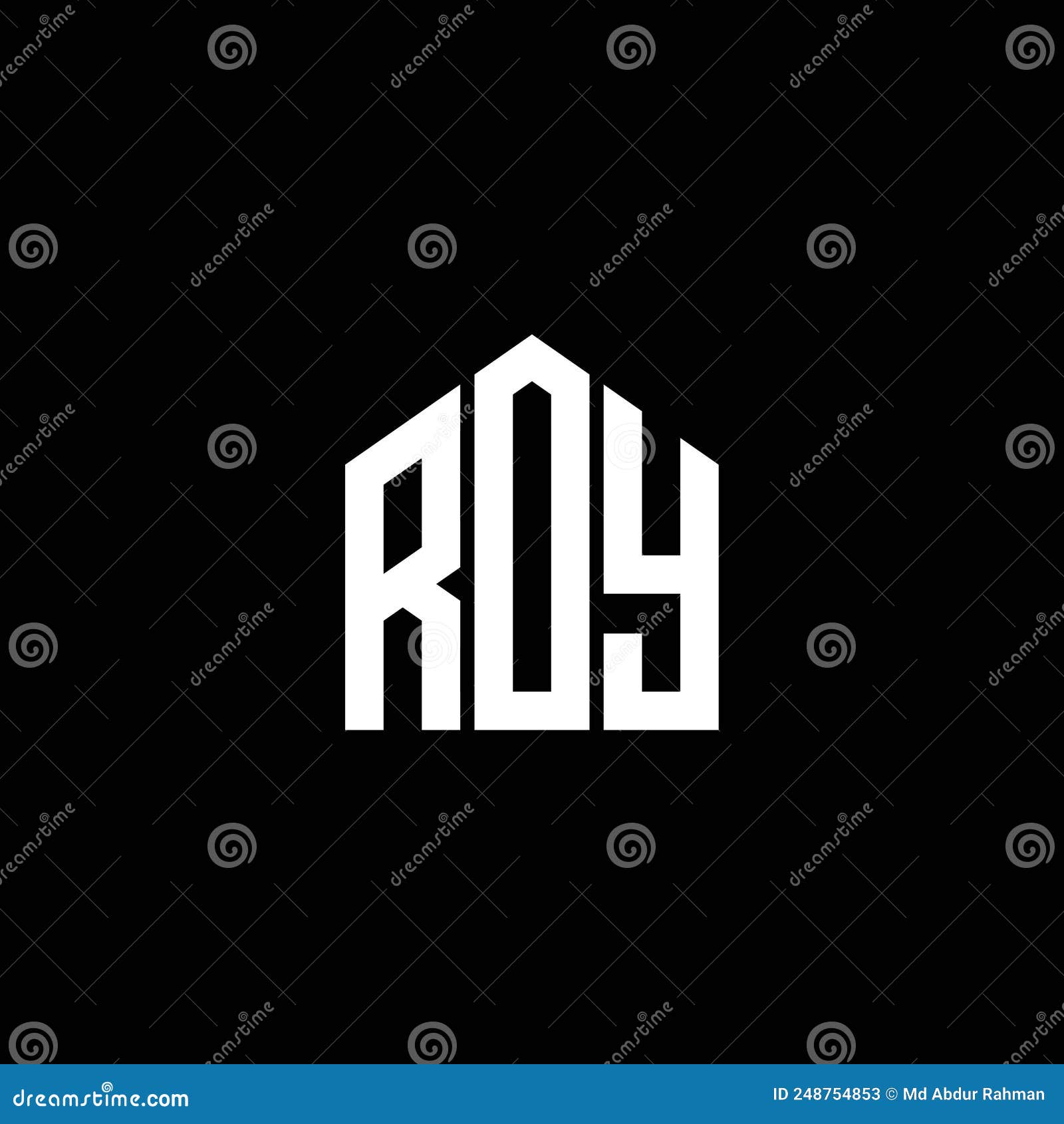ROY Letter Logo Design on BLACK Background. ROY Creative Initials ...