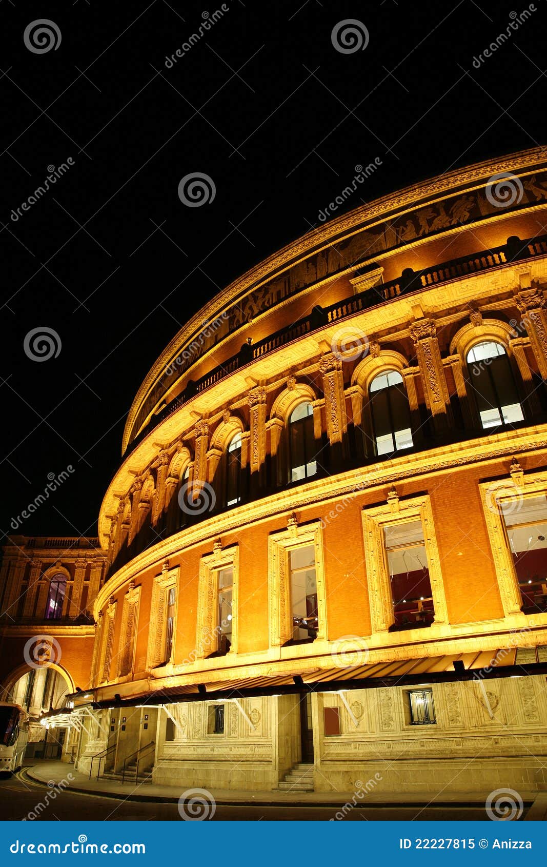 Royal Albert Hall at Night stock image. Image of kensington - 22227815