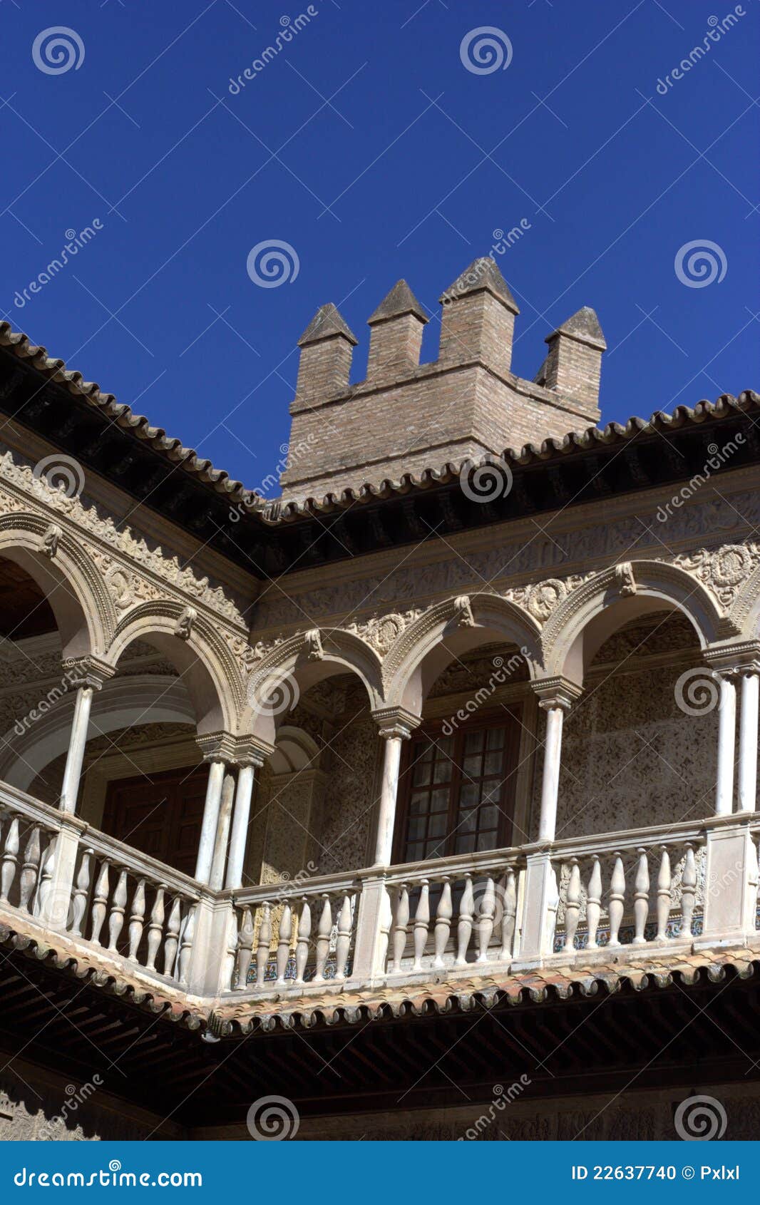 Royal Alcazar in Seville, Spain Stock Photo - Image of balconies, arch ...
