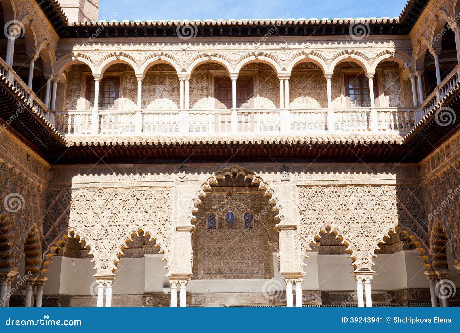 Royal Alcazars of Seville stock image. Image of islamic - 39243941