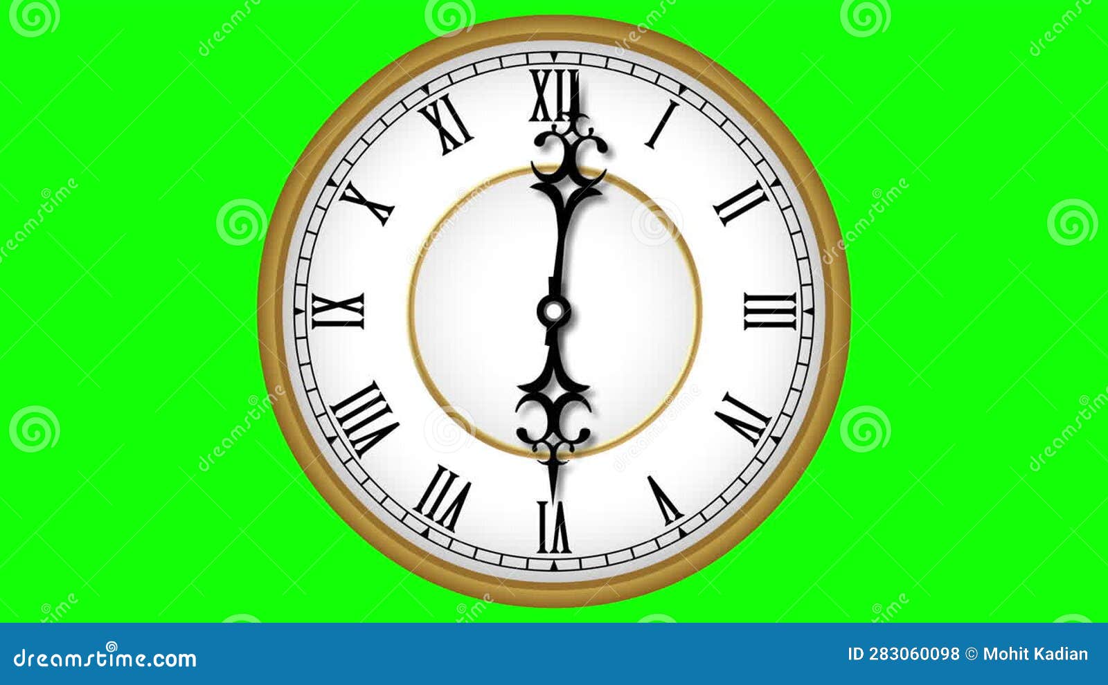 Golden Wall Clock Animation. Animated Clock Time Lapse Loop. Stock ...