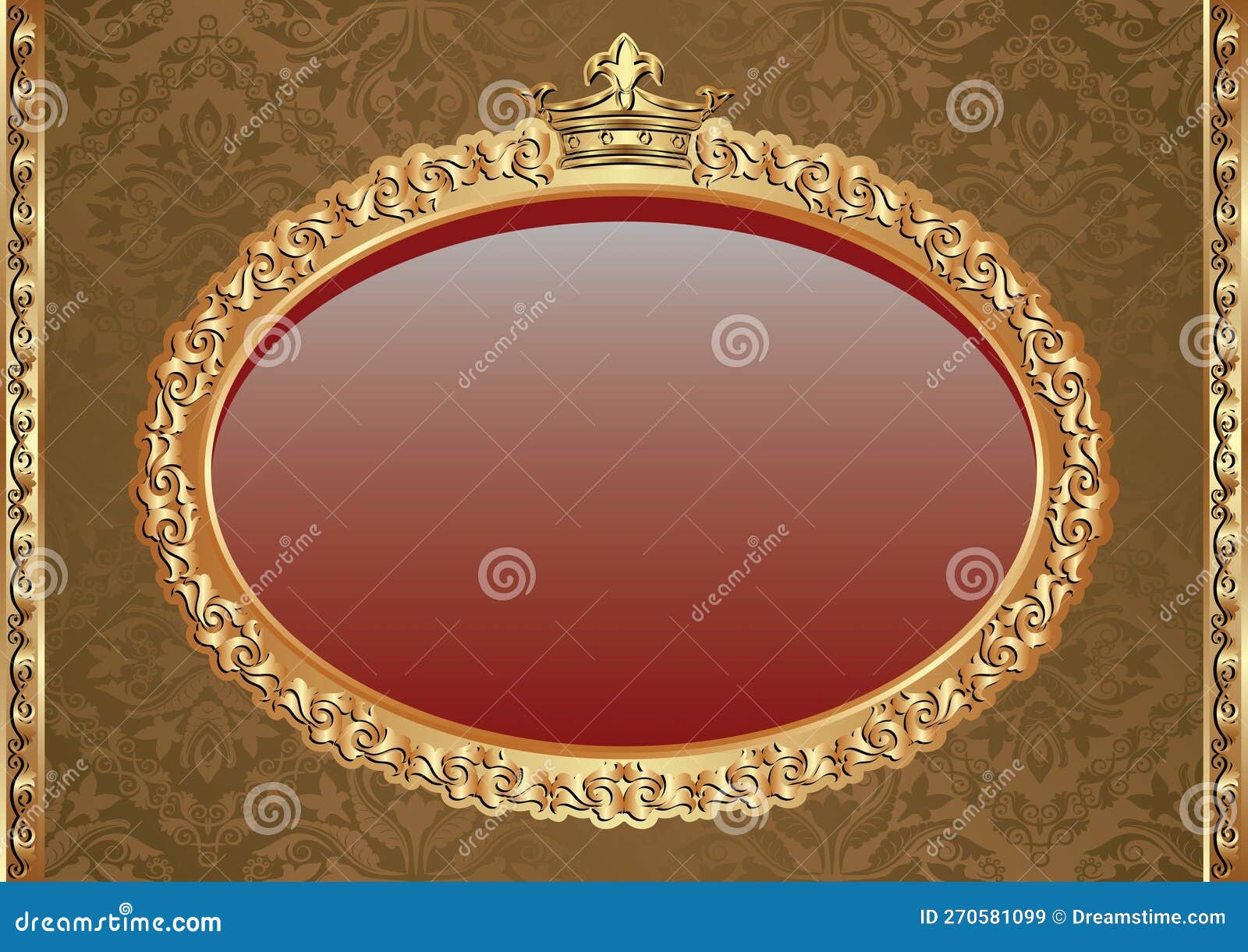 Kingly frame stock vector. Illustration of golden, decorative - 270581099