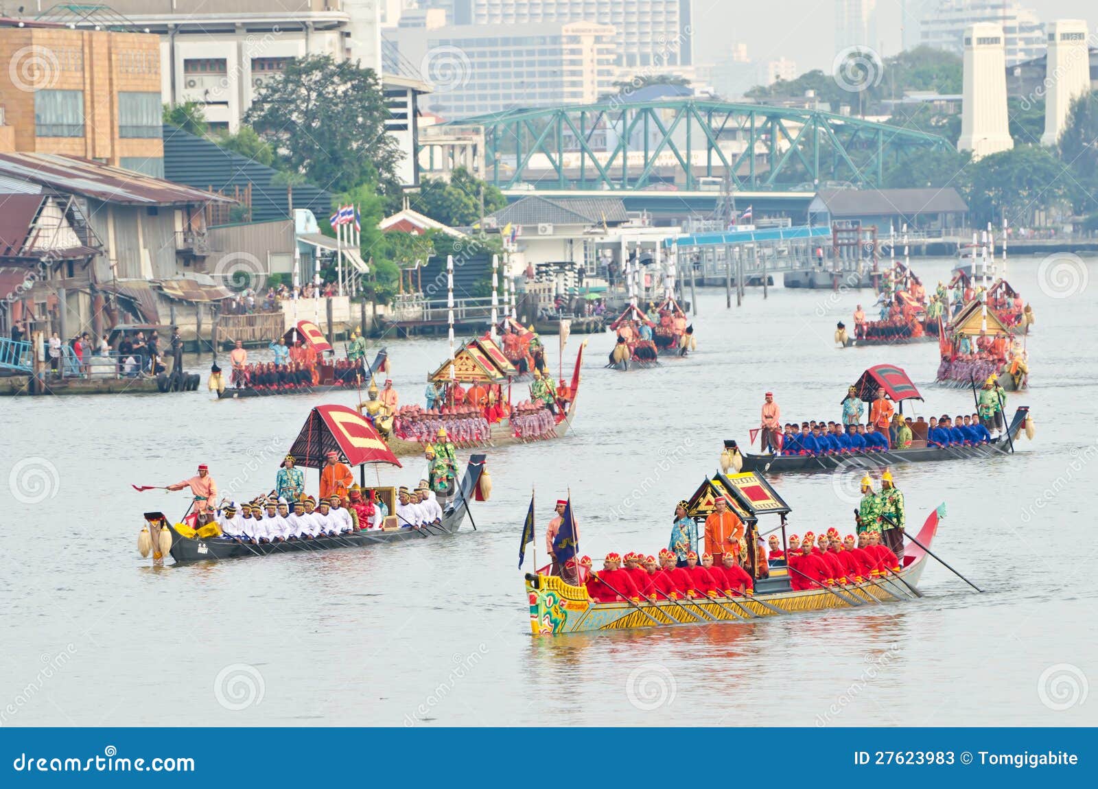 Royal Barge Procession editorial stock photo. Image of bangkok - 27623983